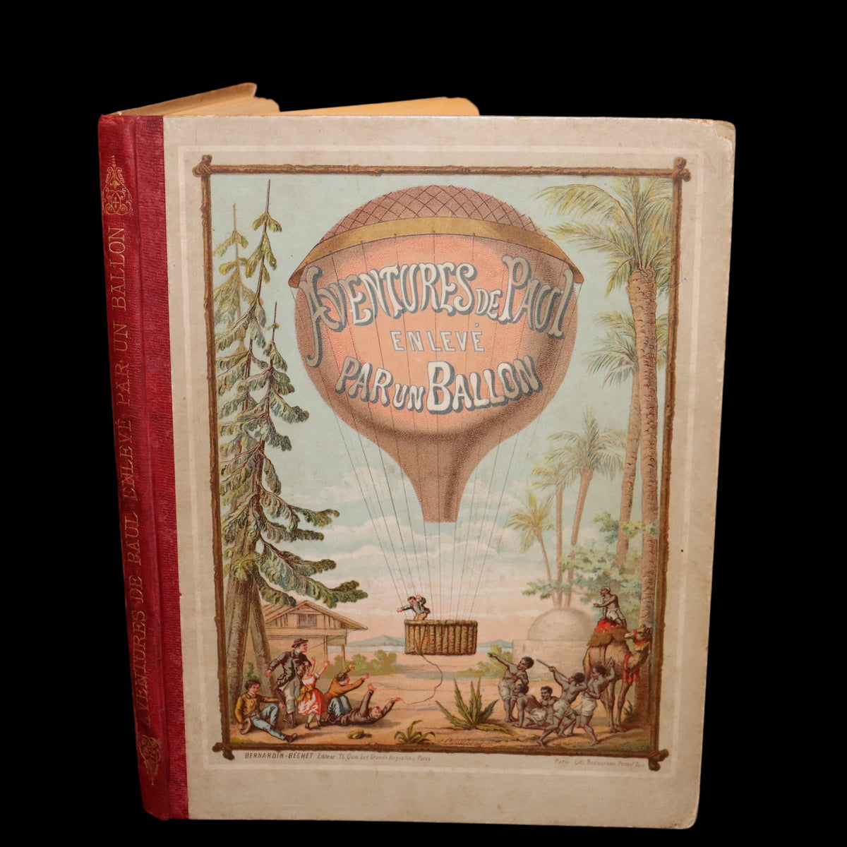 1870 Rare French Ballooning Book - Aventures de Paul enlevé par un bal ...