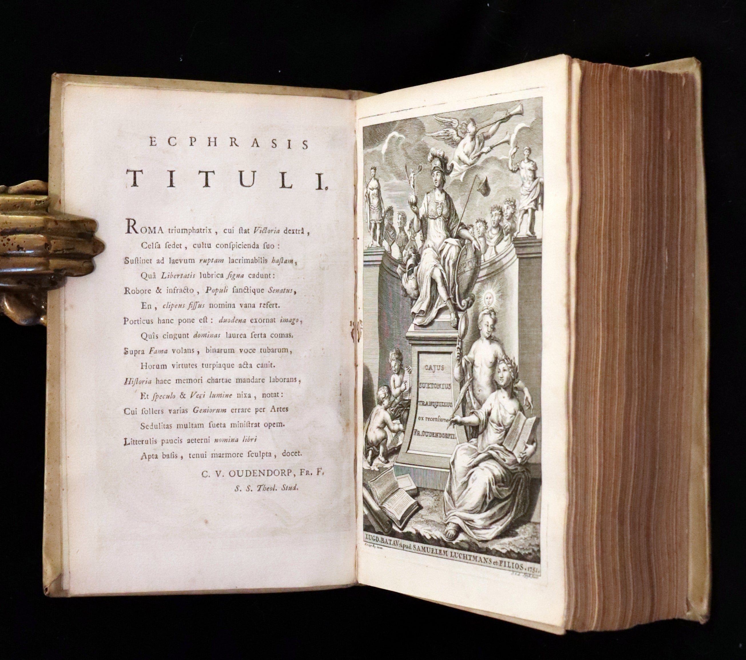 1751 Rare Vellum Latin Book - Lives of the Twelve Caesars by Suetonius ...