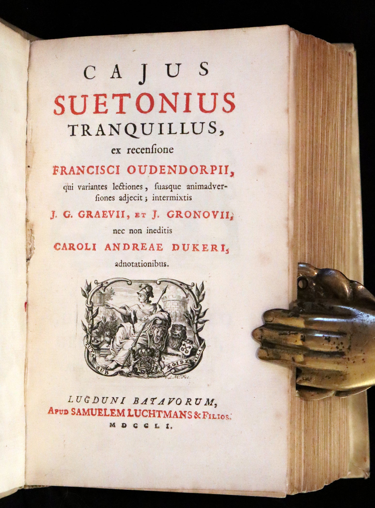 1751 Rare Vellum Latin Book - Lives of the Twelve Caesars by Suetonius ...