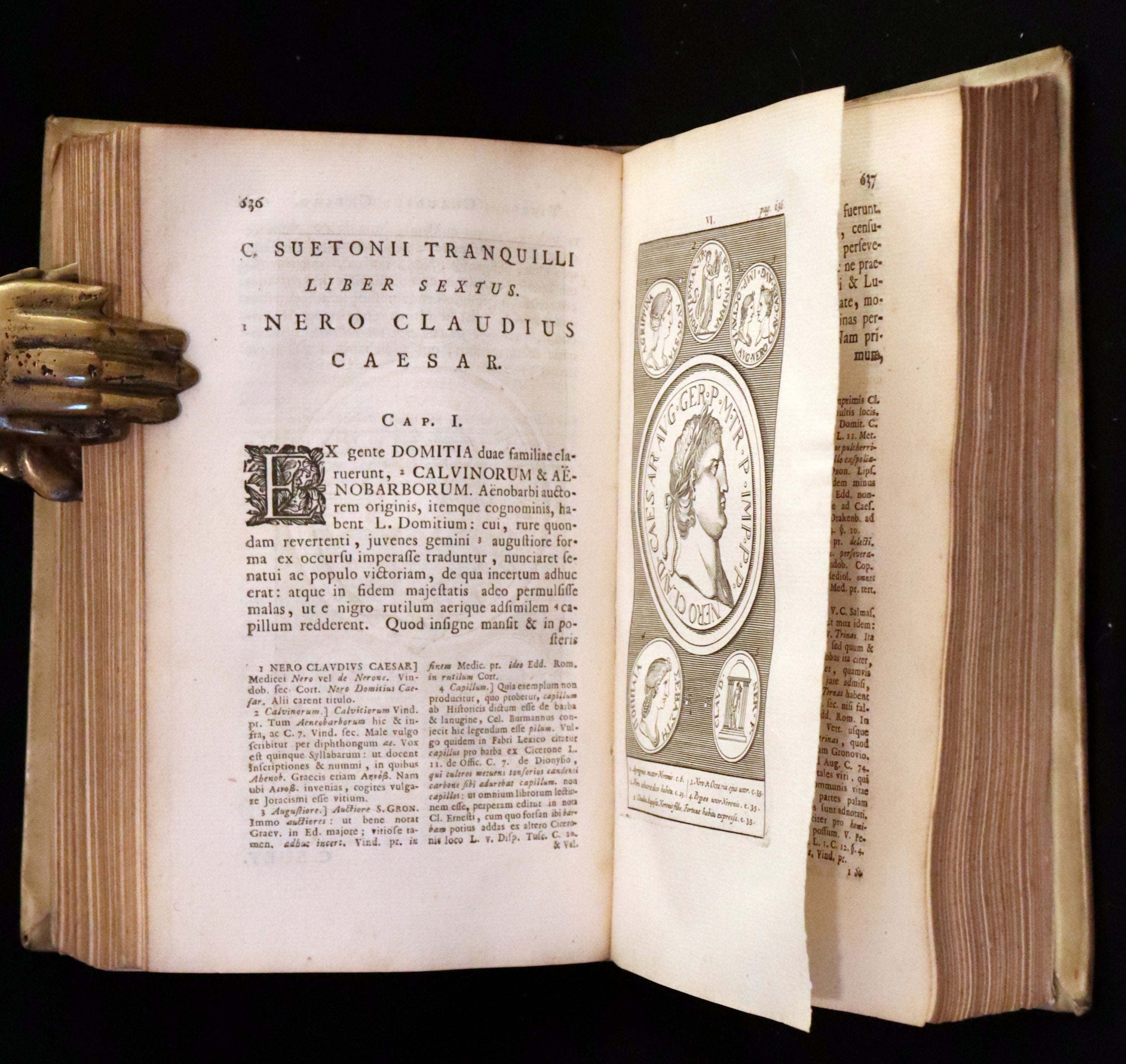 1751 Rare Vellum Latin Book - Lives of the Twelve Caesars by Suetonius ...