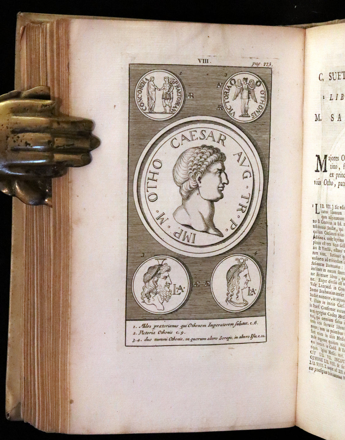 1751 Rare Vellum Latin Book - Lives of the Twelve Caesars by Suetonius ...