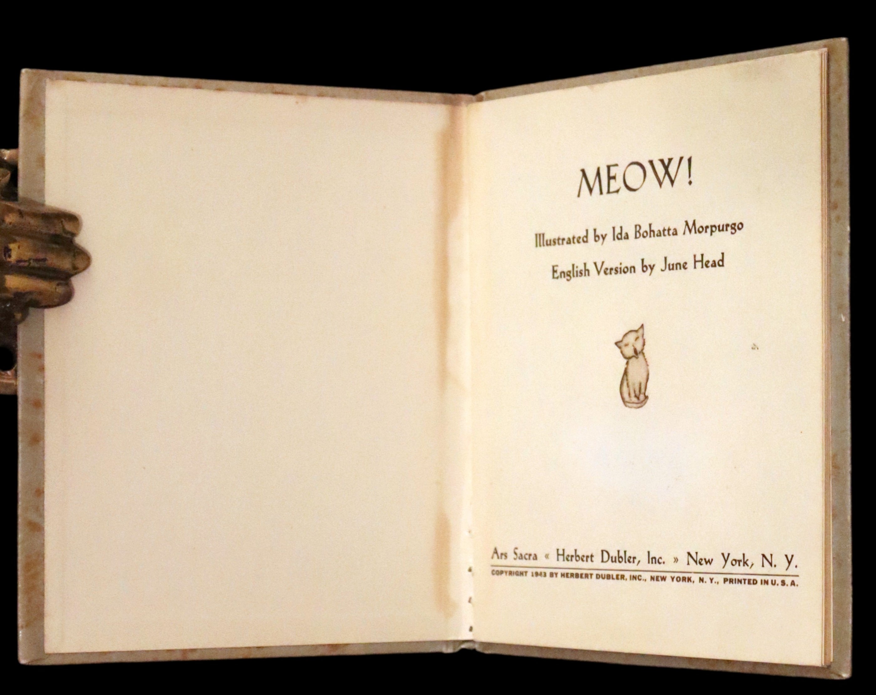 1943 Scarce First US Edition - MEOW! illustrated by Ida Bohatta ...
