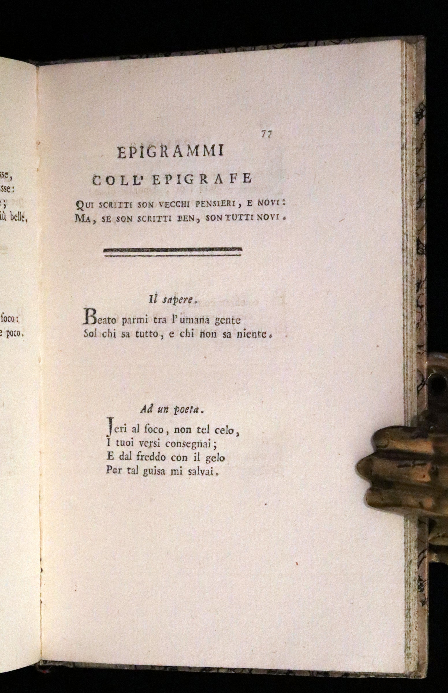 1801 Rare Italian Book - Epigrams of Count Roncalli - Epigrammi Del Co ...