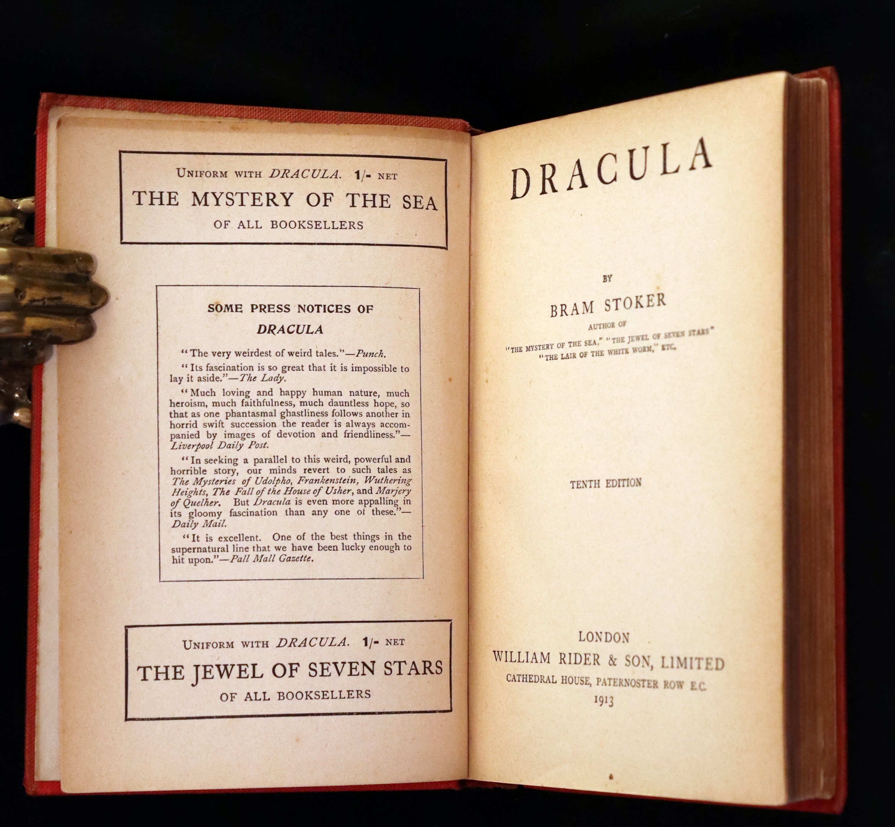 1913 Rare Edition - DRACULA by Bram Stoker, a Gothic Vampire Story ...