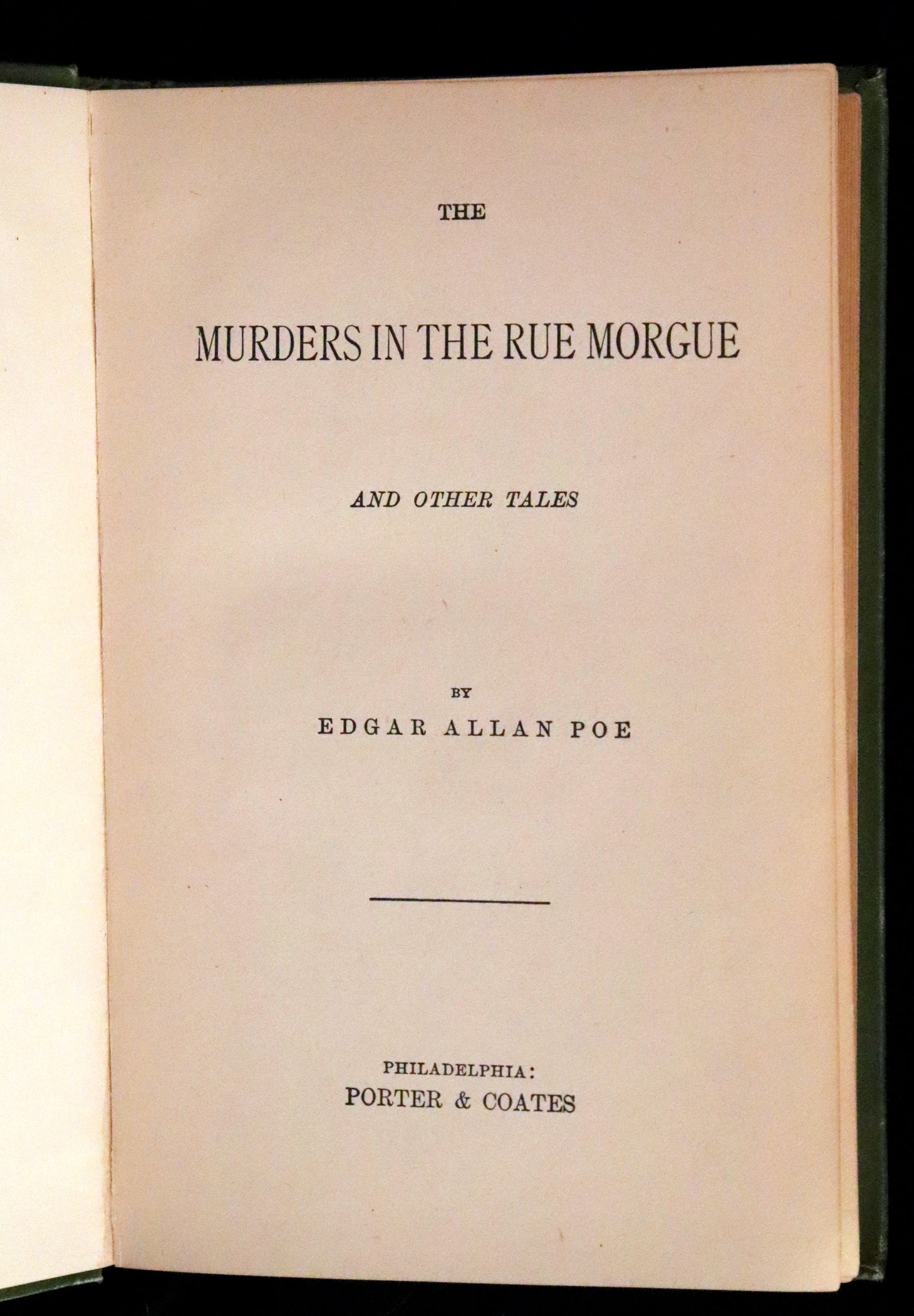 1887 Scarce Book - The Murders in the Rue Morgue and Other Tales by ...