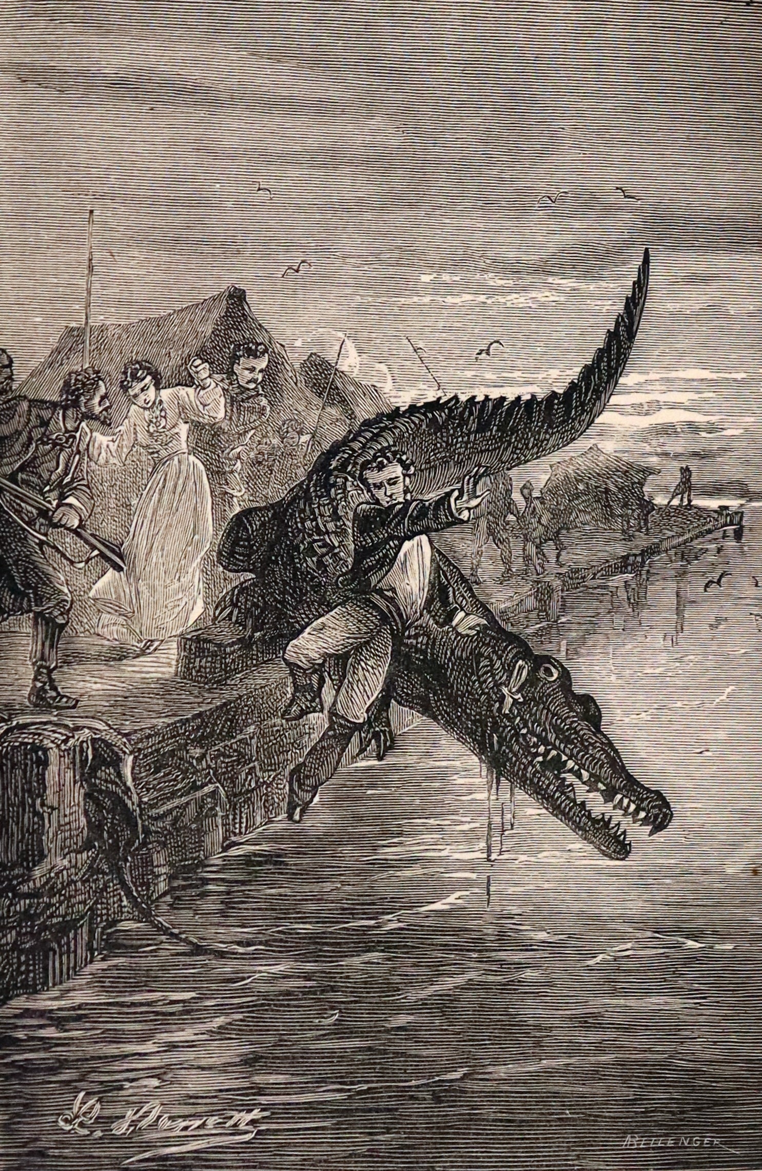1885 Rare Complete set - Jules Verne The Giant Raft I & II. Eight ...