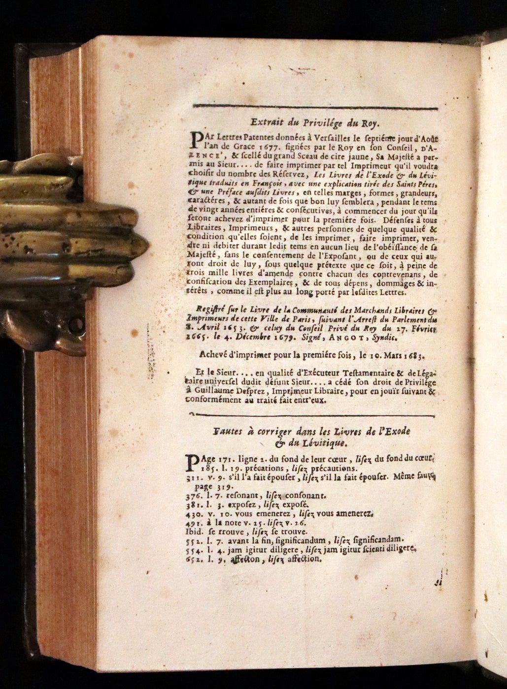 1690 Rare Latin French Bible - The Book of Exodus and Leviticus - L'Ex ...