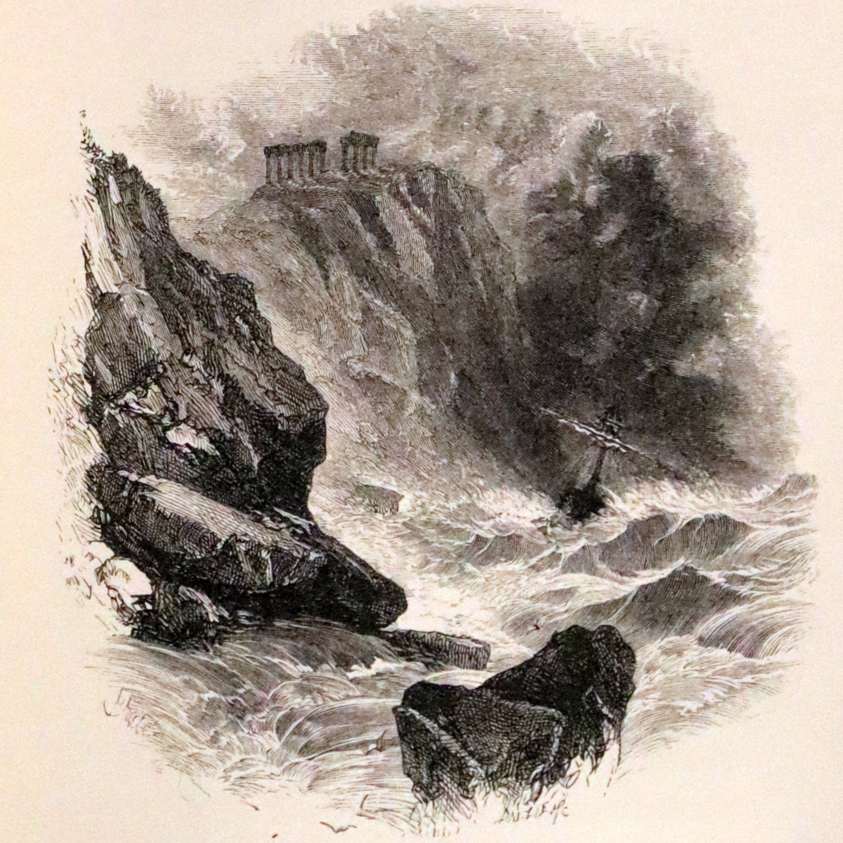 1858 Rare Victorian Book - The Shipwreck by William Falconer, illustra ...