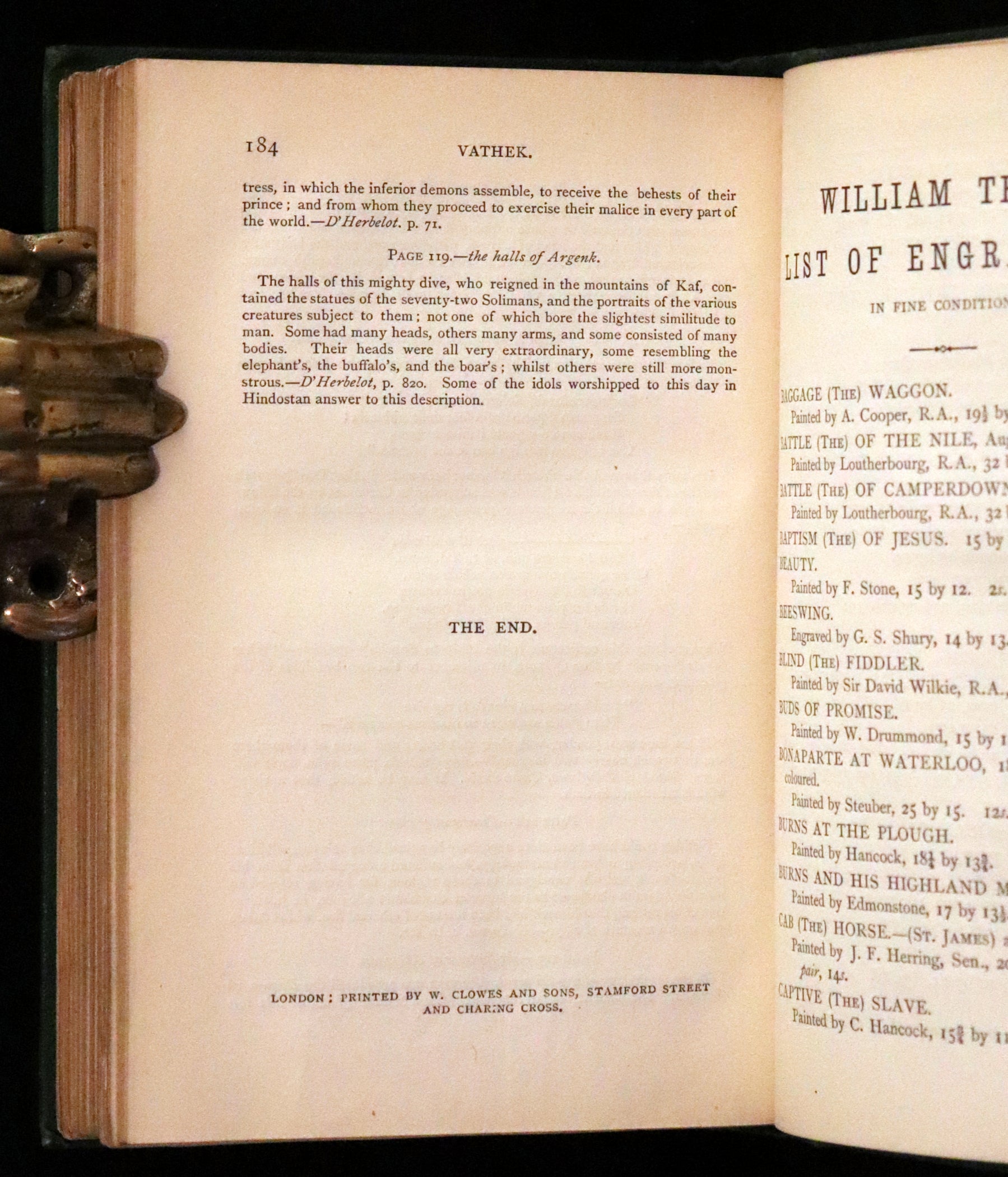 1868 Rare Gothic Book - Vathek, an Arabian Tale by William Thomas ...