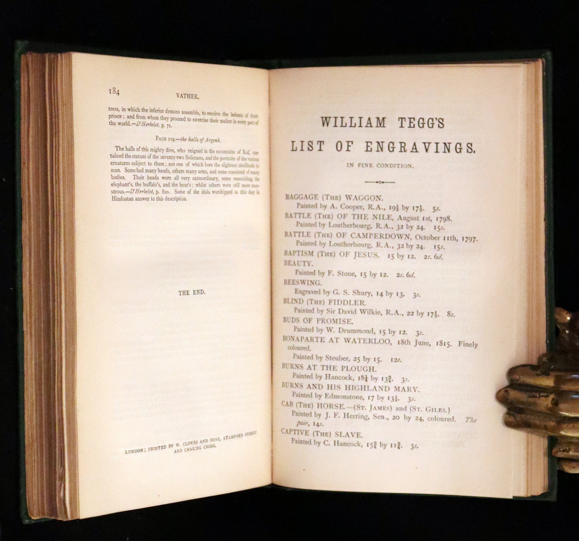 1868 Rare Gothic Book - Vathek, an Arabian Tale by William Thomas ...