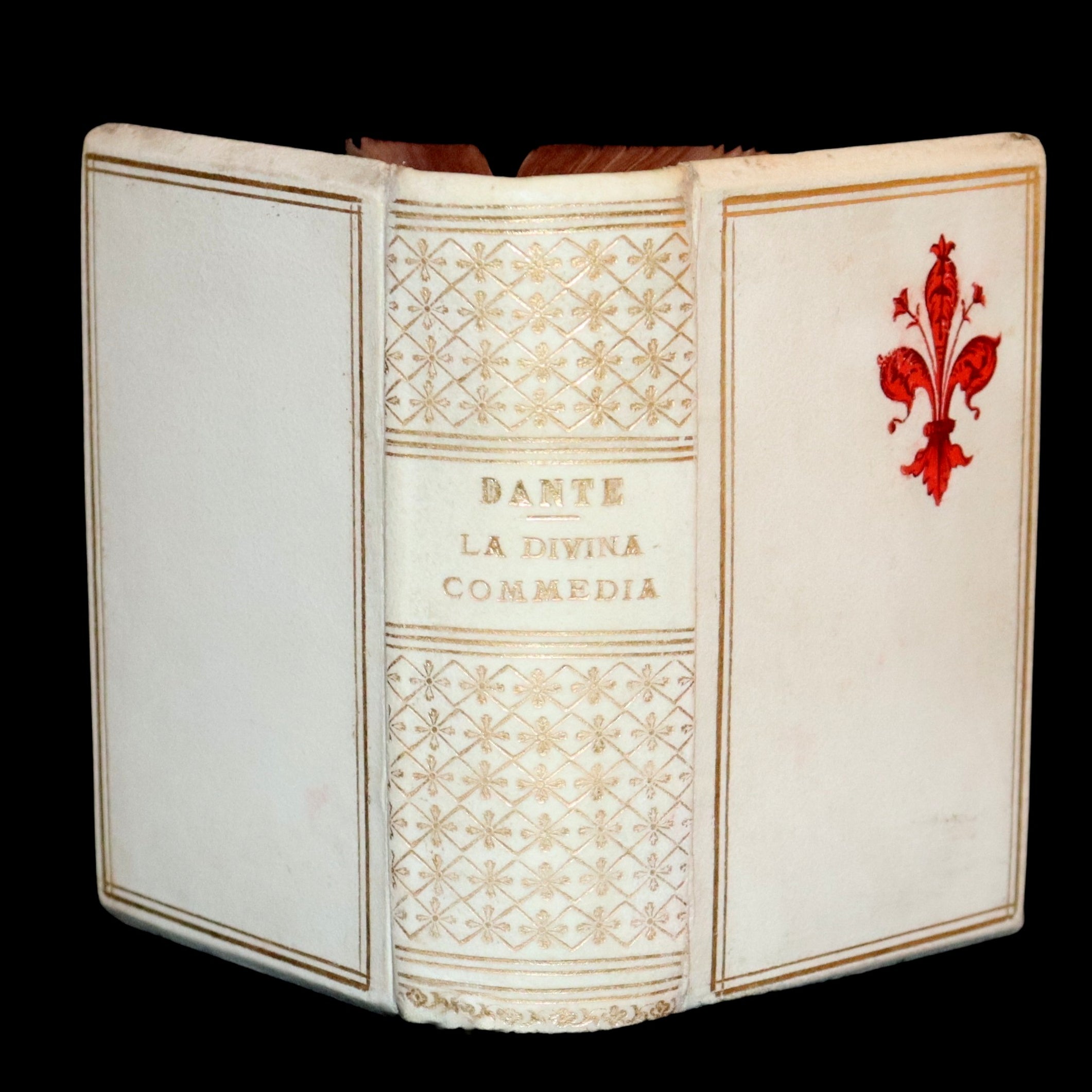 1890 Italian Vellum Book - La Divina Commedia di Dante Alighieri ...