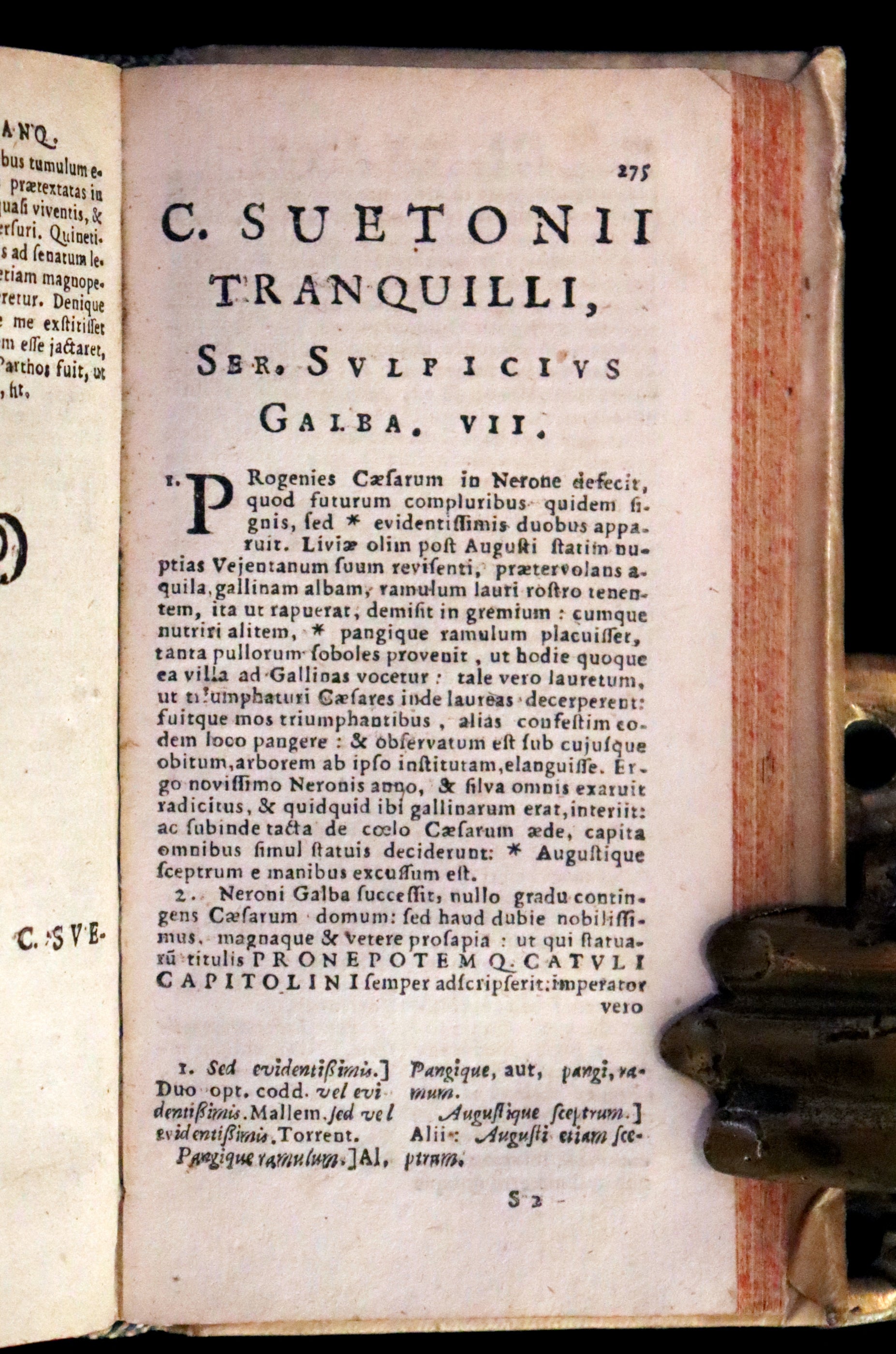 1631 Rare Latin Vellum Book - Lives of the Twelve Caesars & other notes ...
