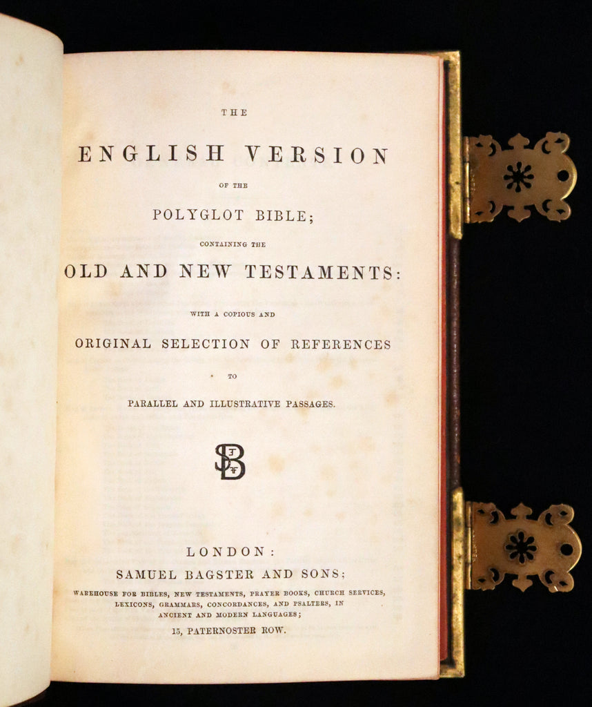 1870 Rare Book bound by Bagster - Polyglot Bible, Old and New Testamen ...