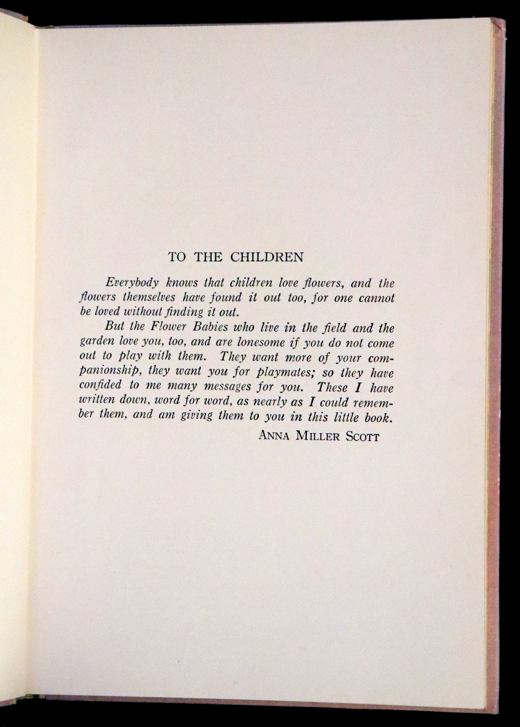1914 Rare First Edition - The Flower Babies' Book by Anna M. Scott ill ...