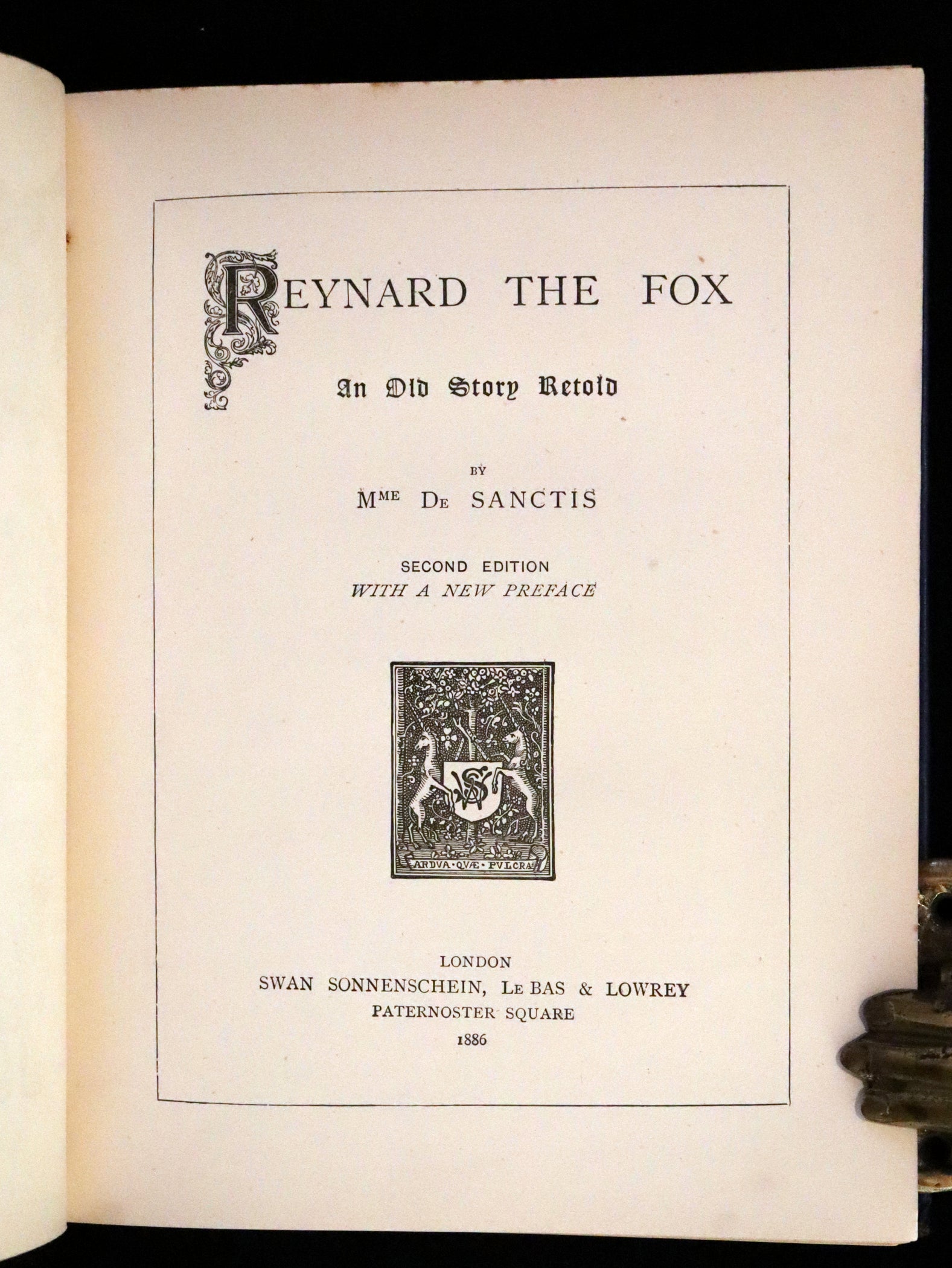 1886 Rare Book - Reynard The Fox, An Old Medieval Story Retold by Mme ...