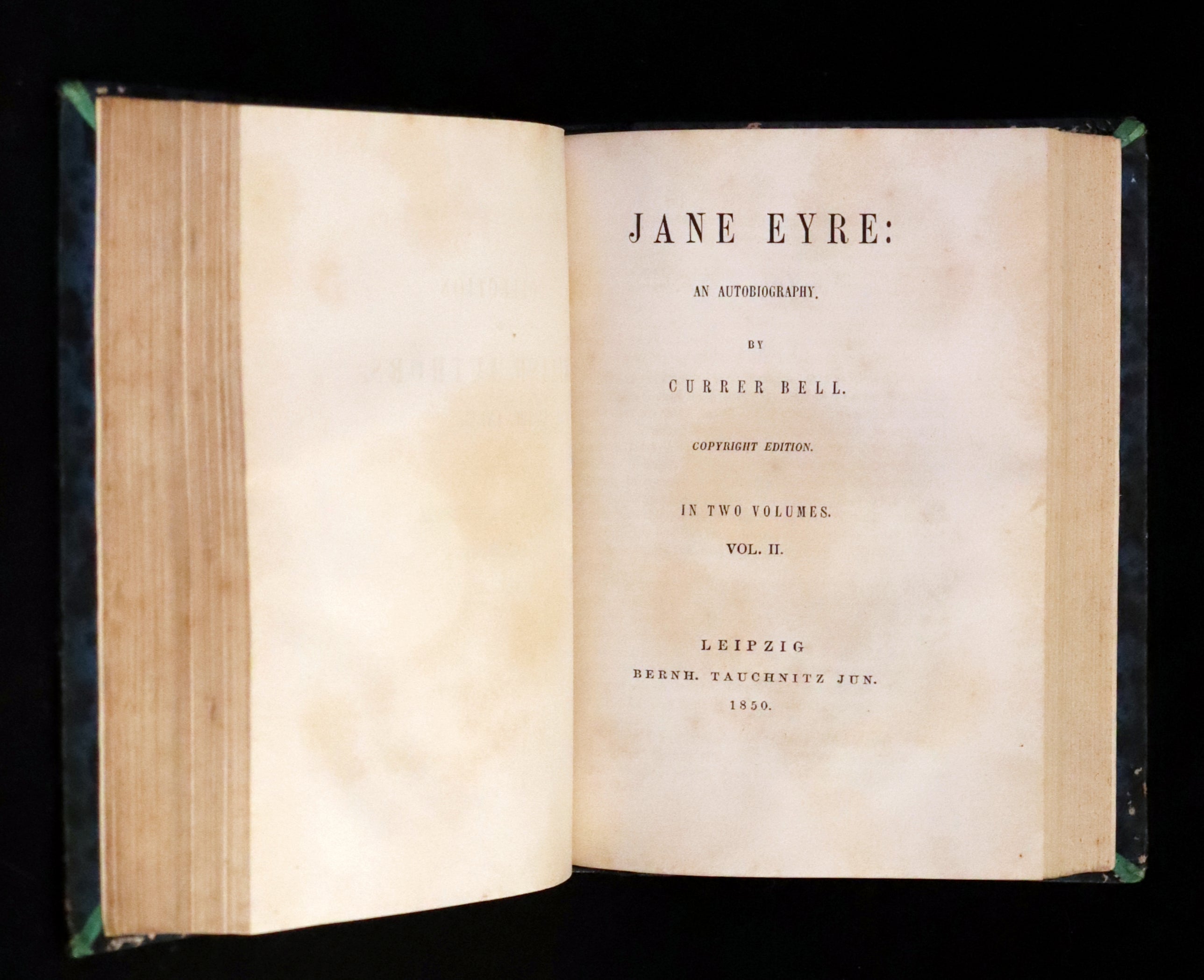 1850 Rare Early Edition - Jane Eyre, An Autobiography by Currer Bell ...