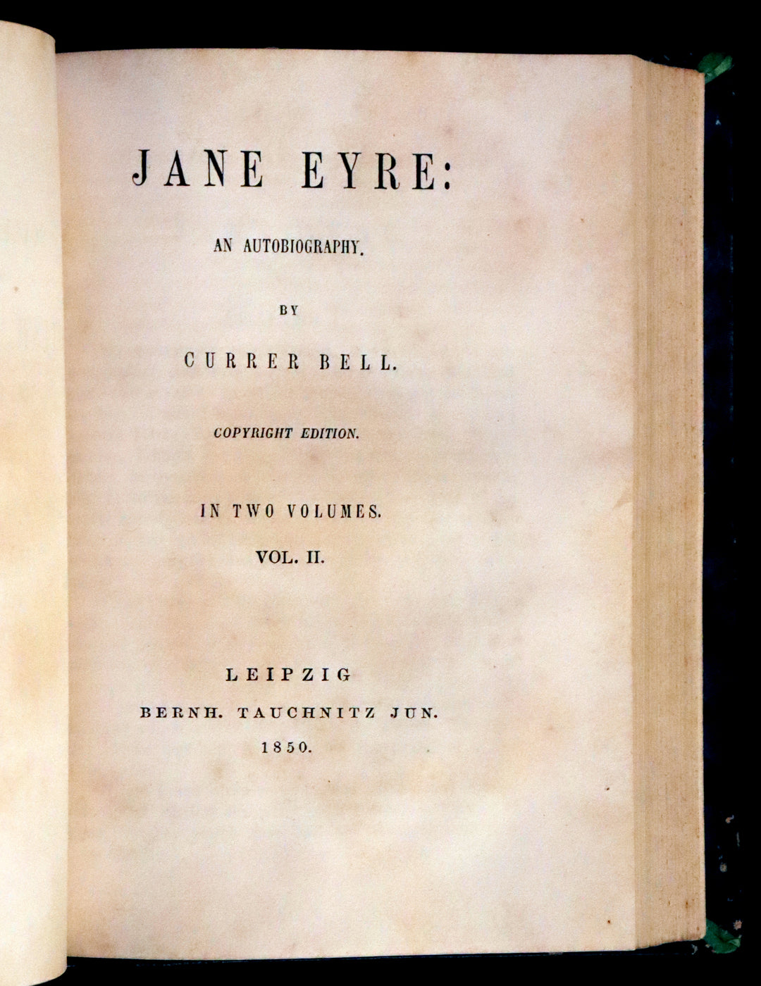 1850 Rare Early Edition - Jane Eyre, An Autobiography by Currer Bell ...