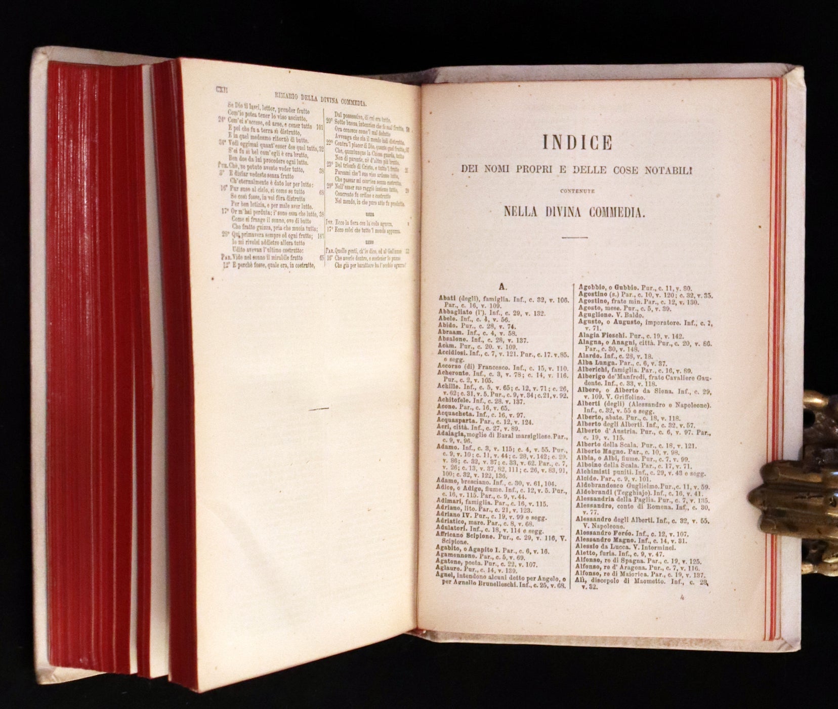 1886 Fine Italian Vellum Book - La Divina Commedia di Dante Alighieri ...