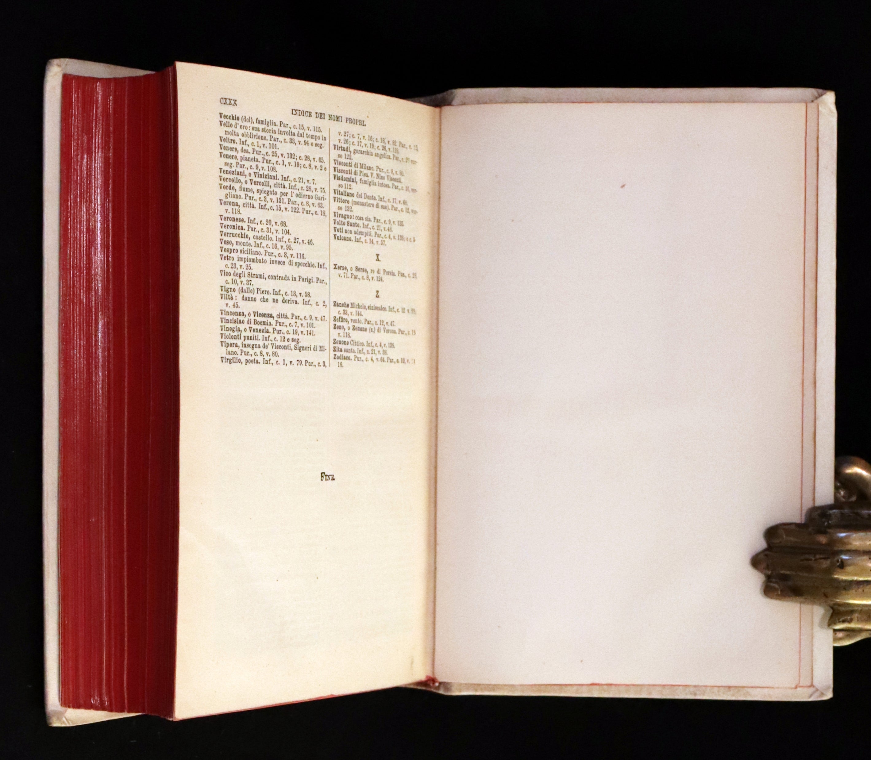 1886 Fine Italian Vellum Book - La Divina Commedia di Dante Alighieri ...