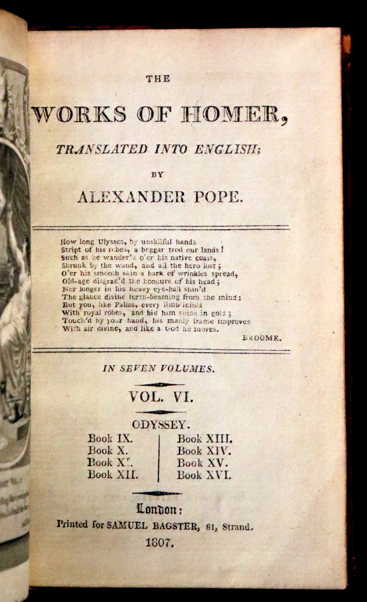 1807 Scarce Complete Book Set - The Odyssey and Iliad by Homer ...