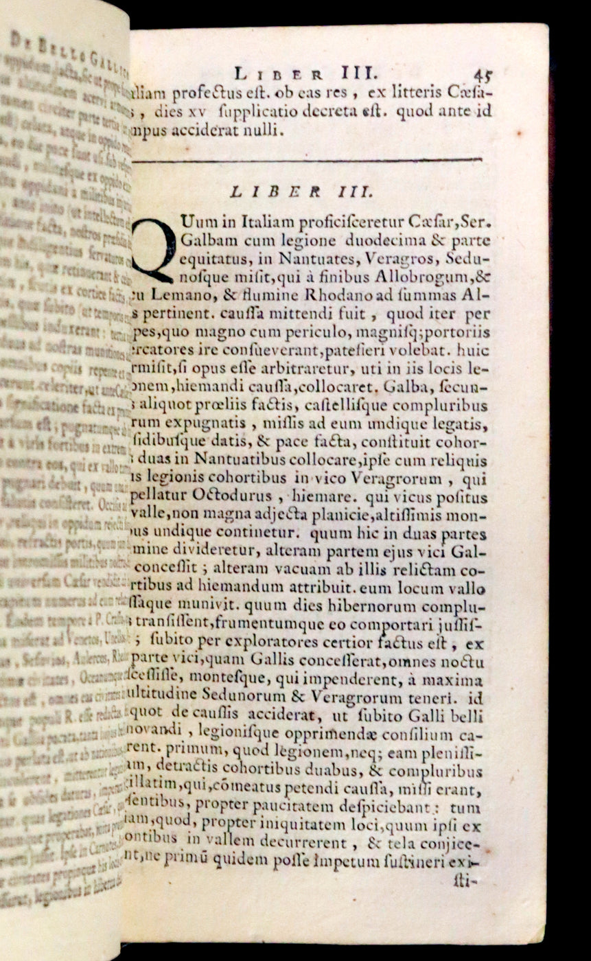 1664 Rare vellum Latin Book - Works of Julius Caesar, The Gallic War ...