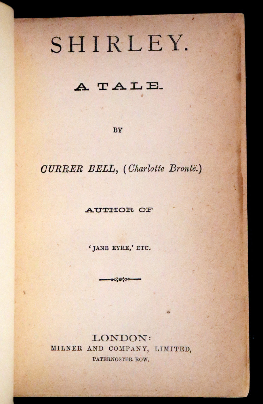 1890 Rare Book - Shirley, A Tale by Charlotte Brontë, under the ...