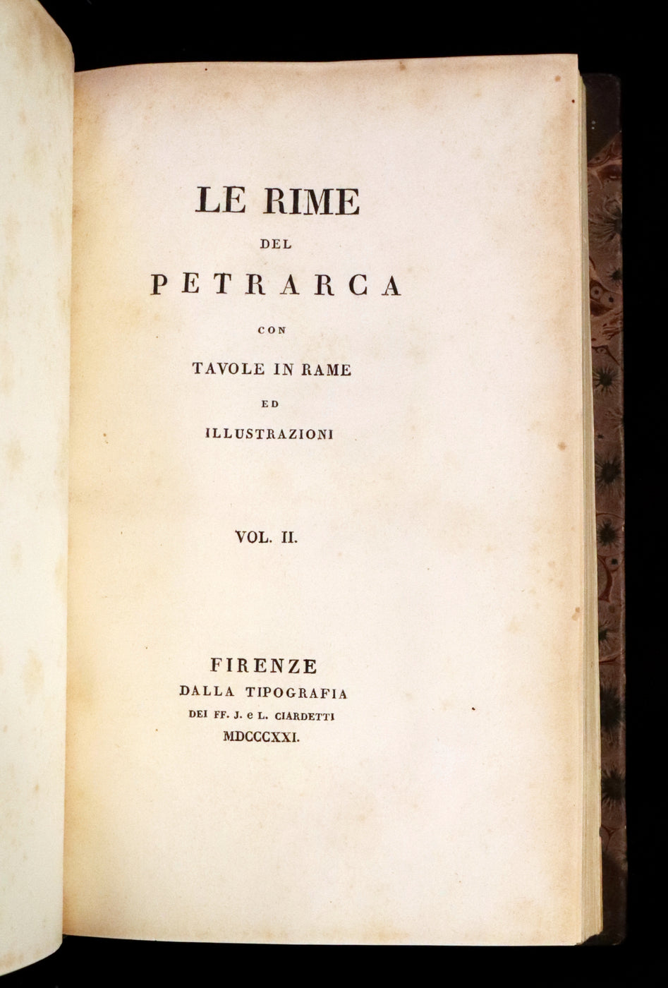 1821 Scarce Italian Book set - Le Rime di Francesco Petrarca, Petrarch ...
