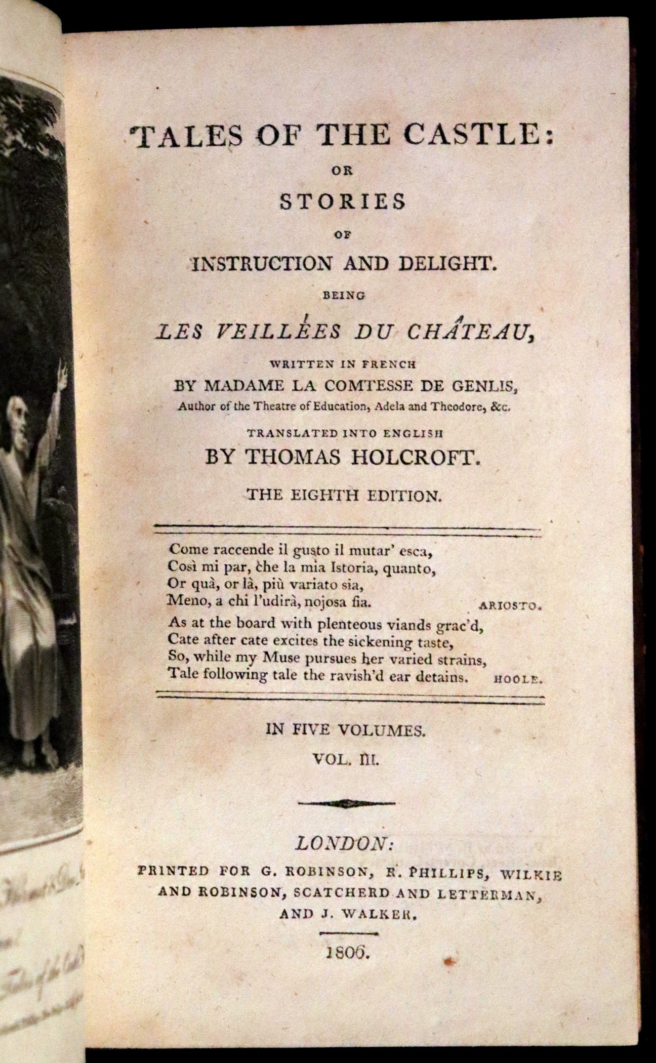 1806 Rare Book Set - Tales of the Castle: or Stories of Instruction and ...