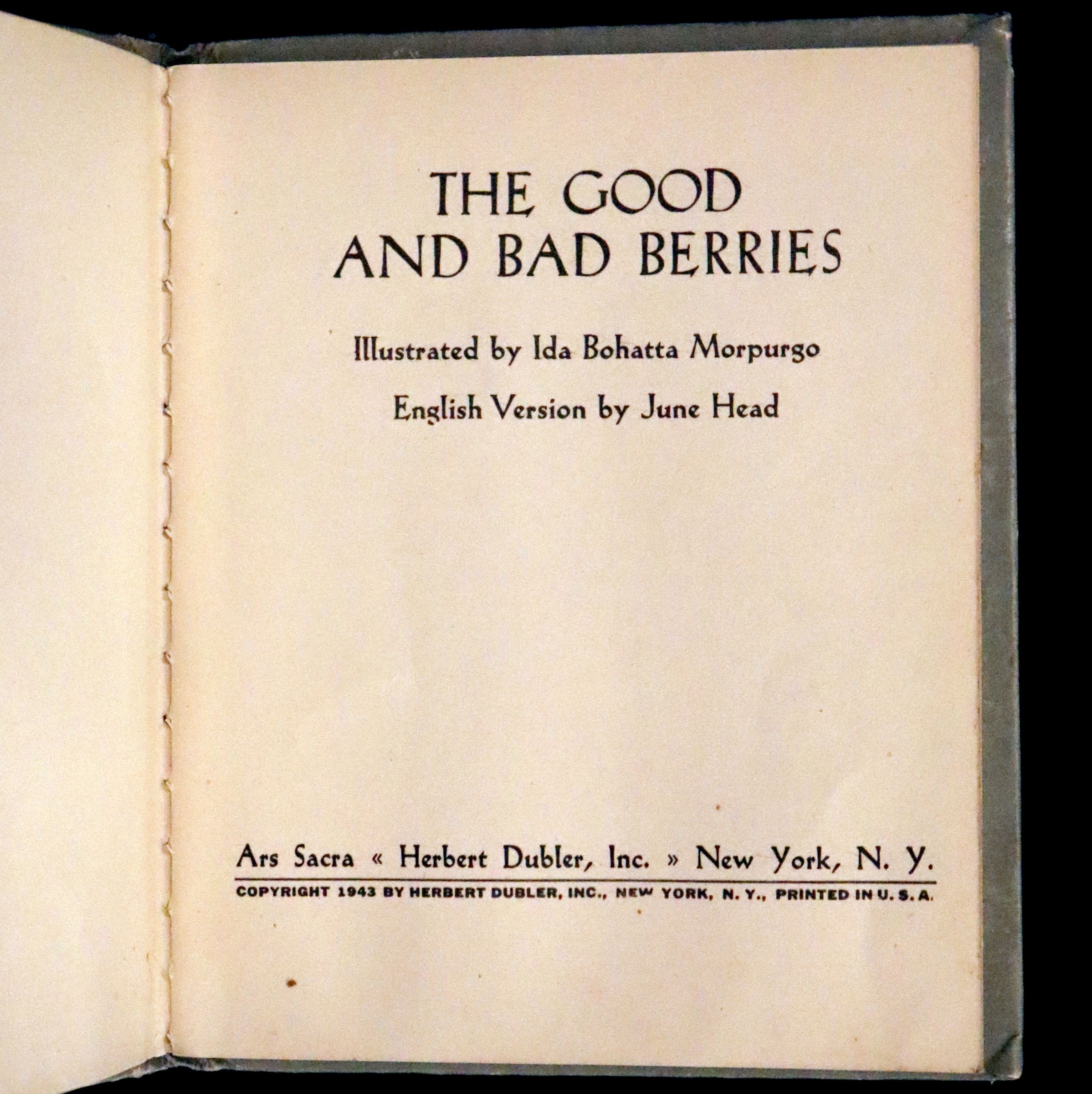 1943 Rare First US Edition - The Good and Bad Berries illustrated by I ...