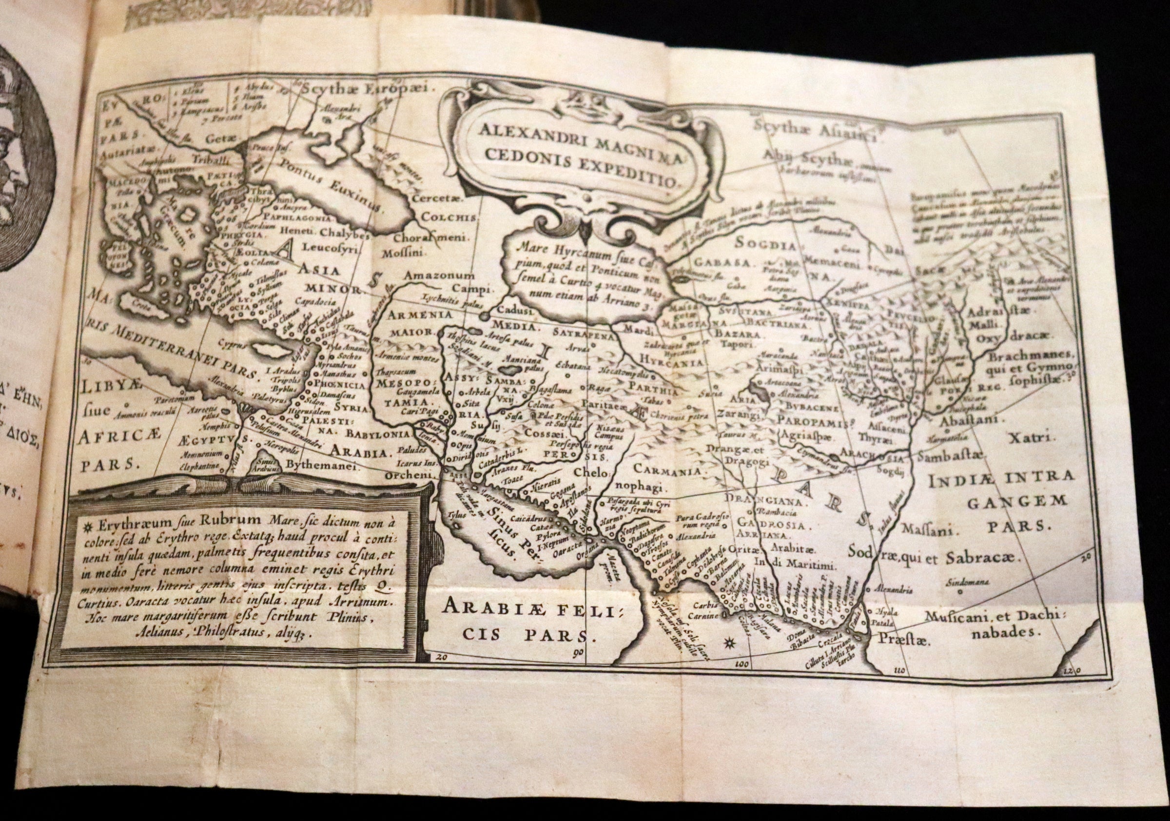 1633 Rare Latin Vellum Book - Histories of Alexander the Great with Map ...