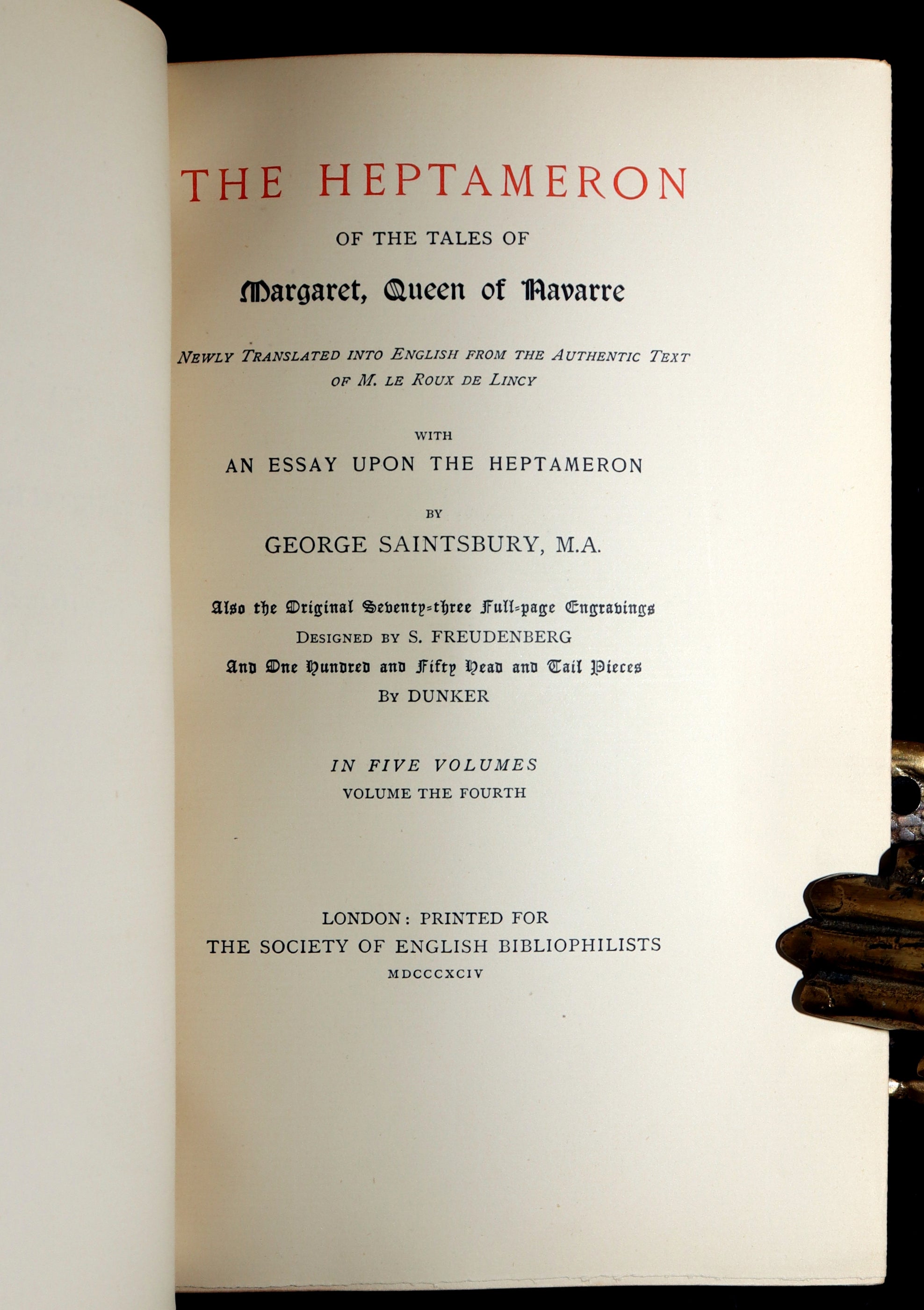 1894 Rare Book set - The Heptameron of the Tales of Margaret, Queen of ...