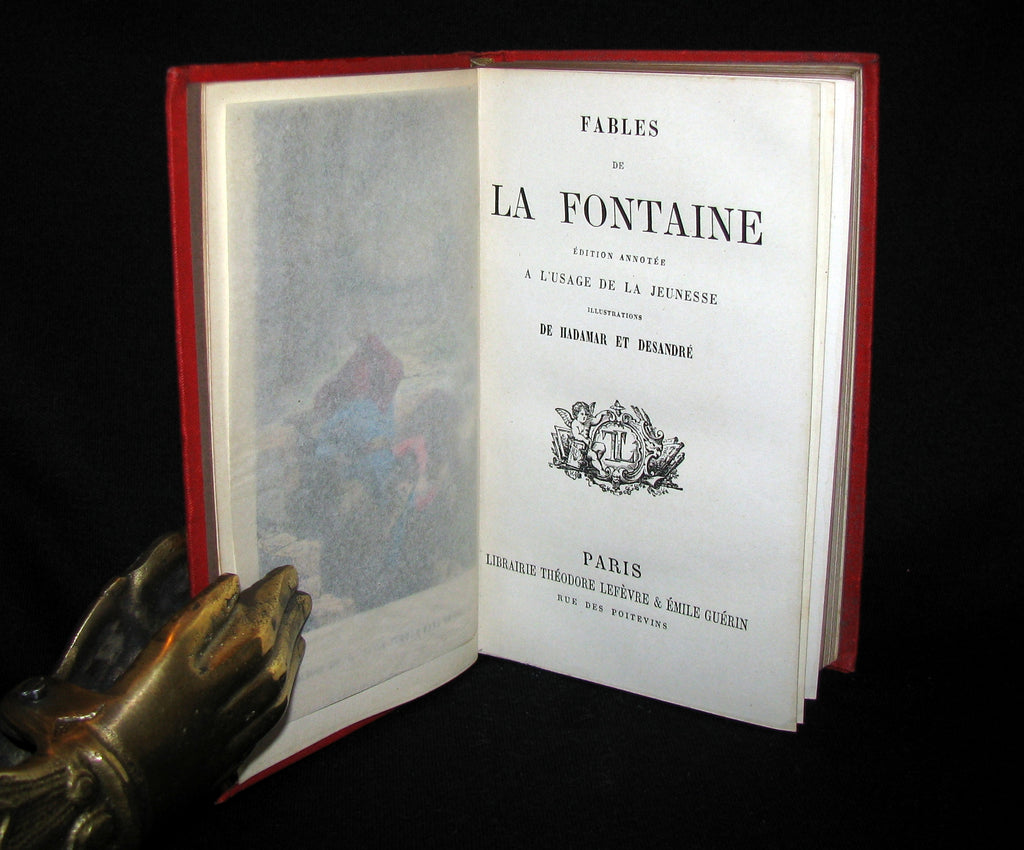 1890 Rare COLOR illustrated French Book ~ FABLES de LA FONTAINE ...
