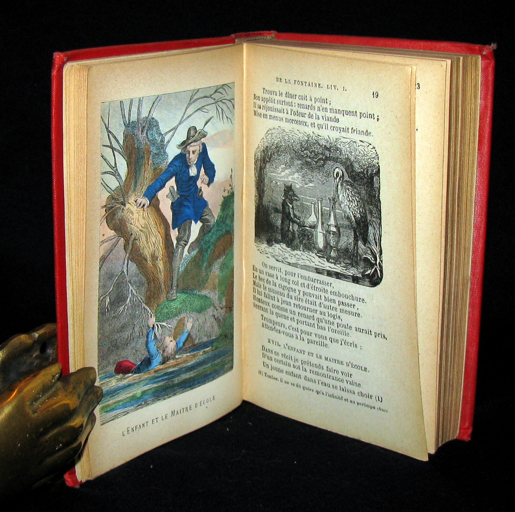 1890 Scarce COLOR illustrated French Book ~ FABLES de Jean de LA ...