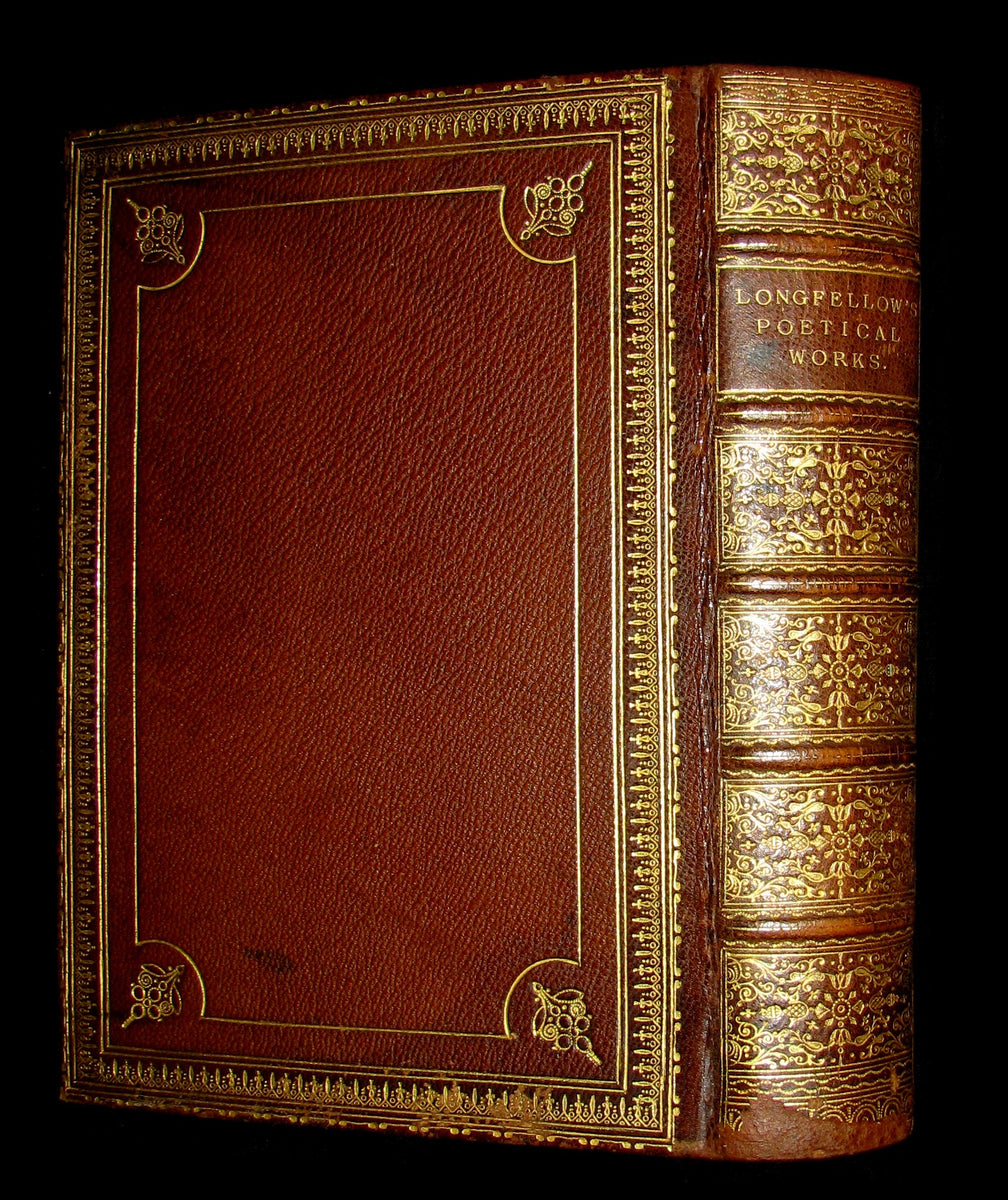 1877 Rare Victorian Book - The Poetical Works of Longfellow Illustrate ...