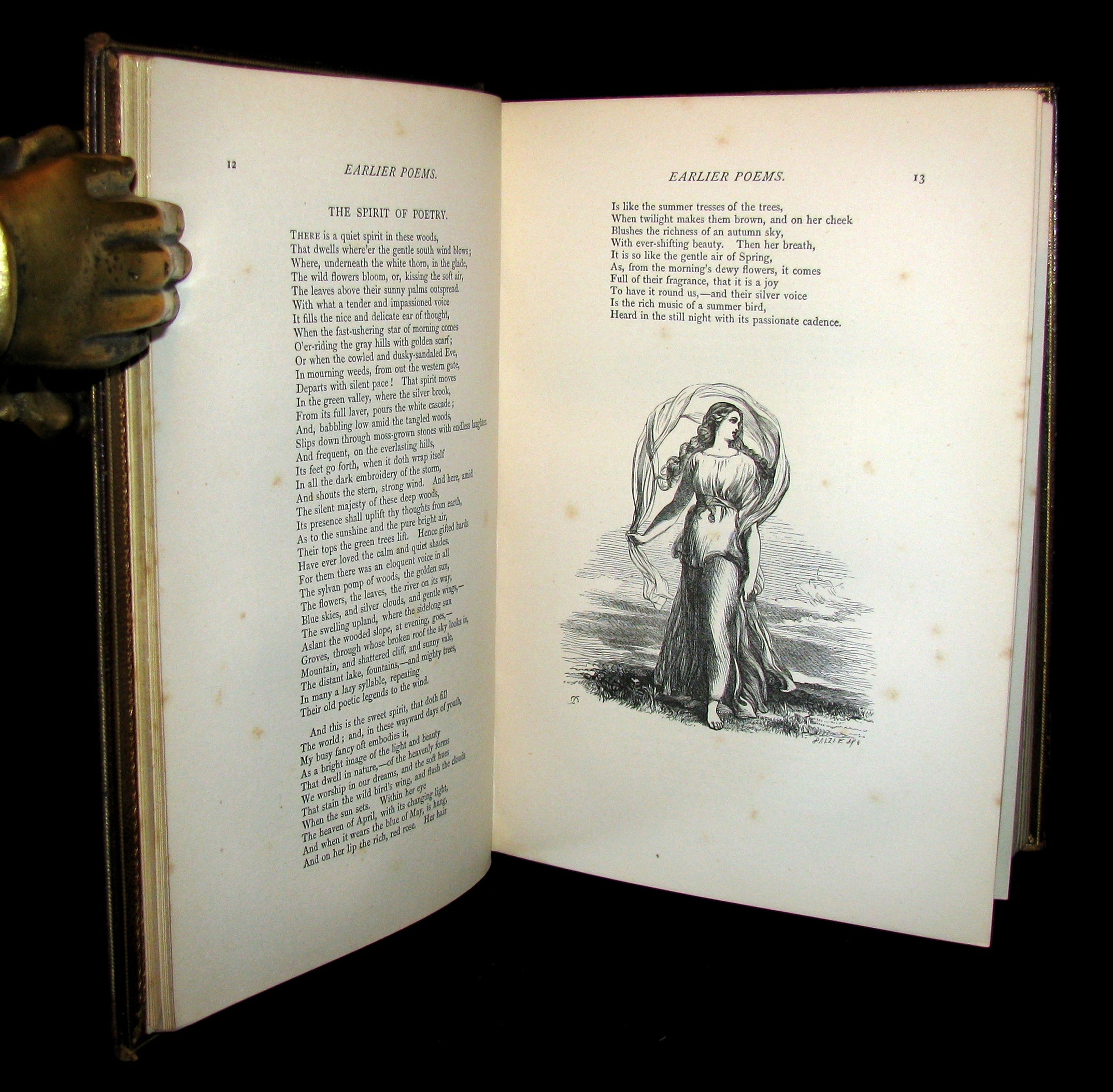 1877 Rare Victorian Book - The Poetical Works of Longfellow Illustrated ...