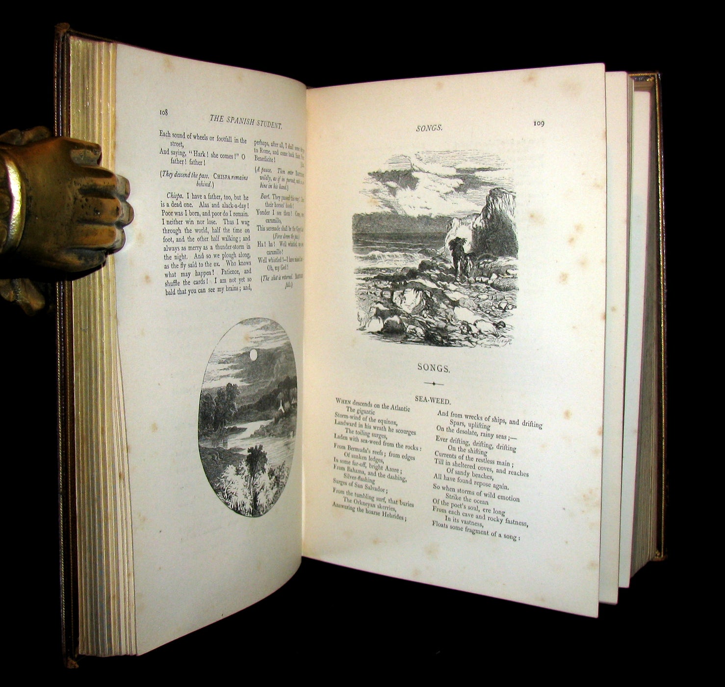 1877 Rare Victorian Book - The Poetical Works of Longfellow Illustrate ...