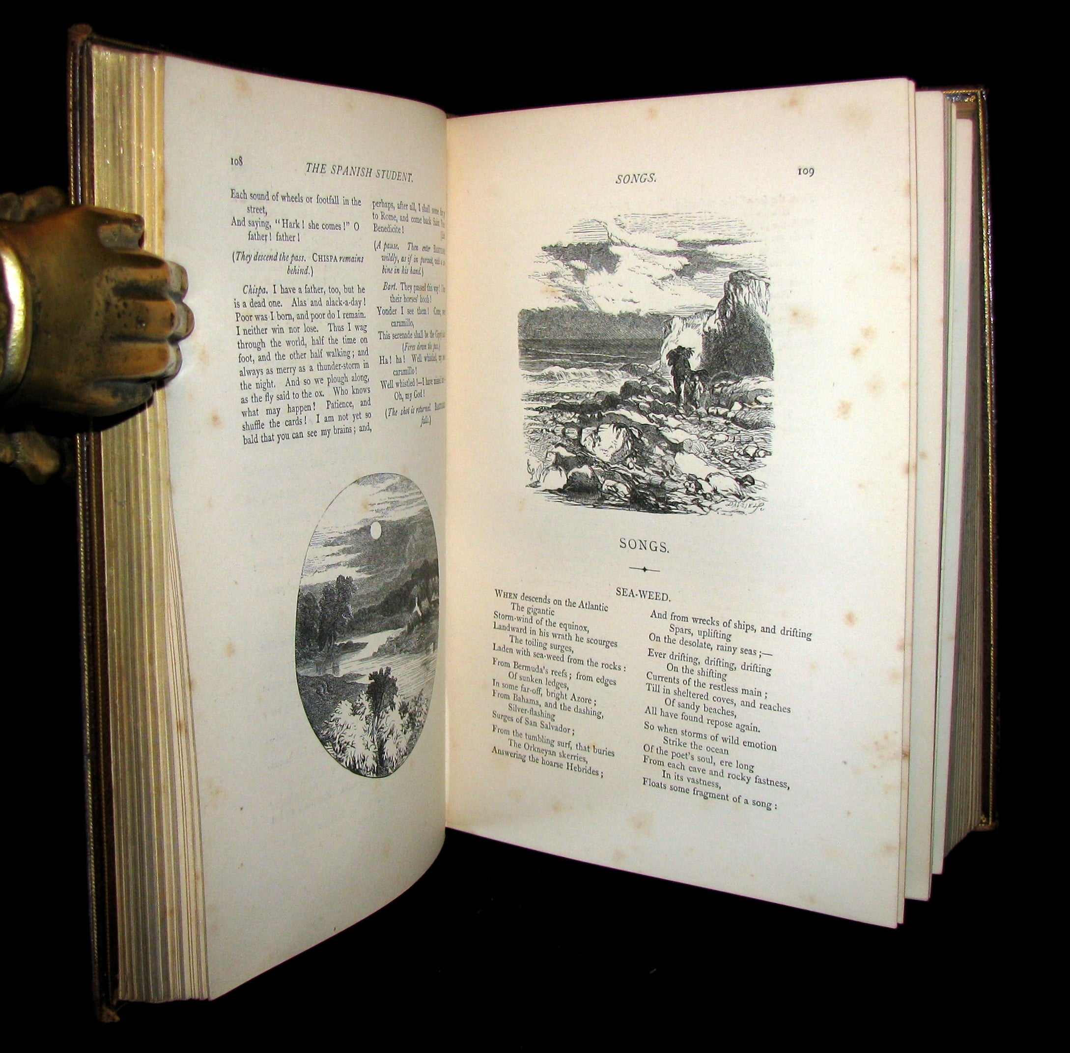 1877 Rare Victorian Book - The Poetical Works of Longfellow Illustrated ...