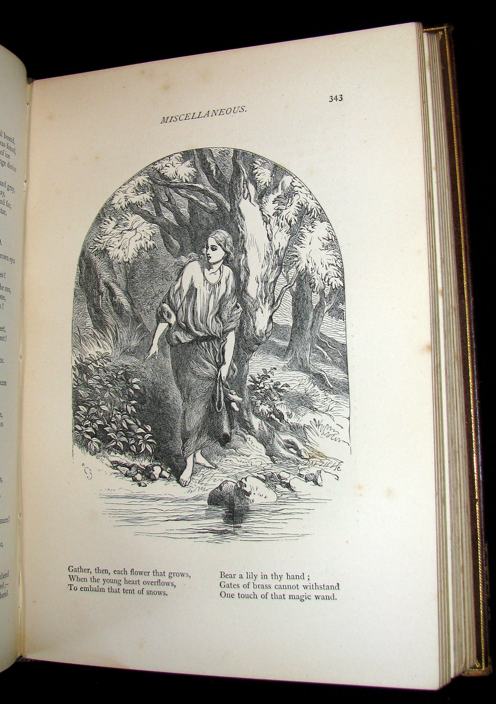 1877 Rare Victorian Book - The Poetical Works of Longfellow Illustrated ...