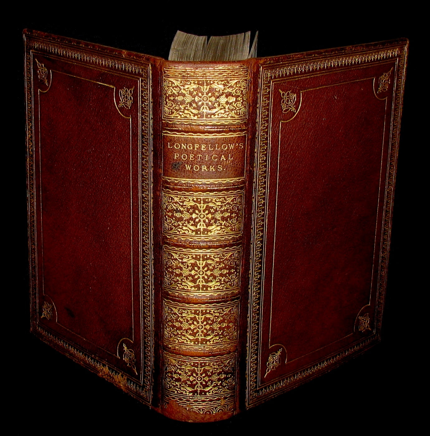 1877 Rare Victorian Book - The Poetical Works of Longfellow Illustrated ...