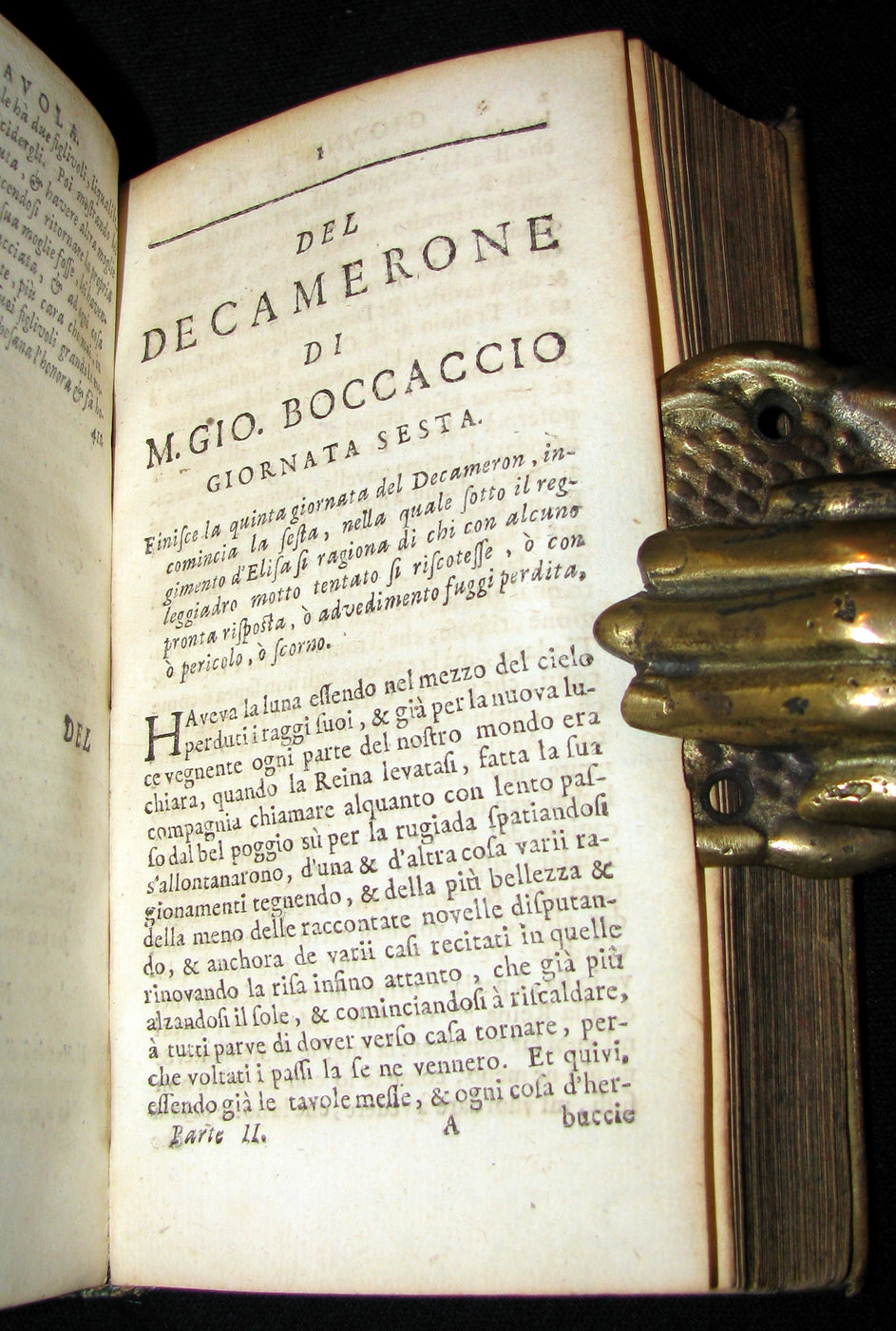 1679 Rare Italian Vellum Book - The Decameron of Giovanni Boccaccio ...