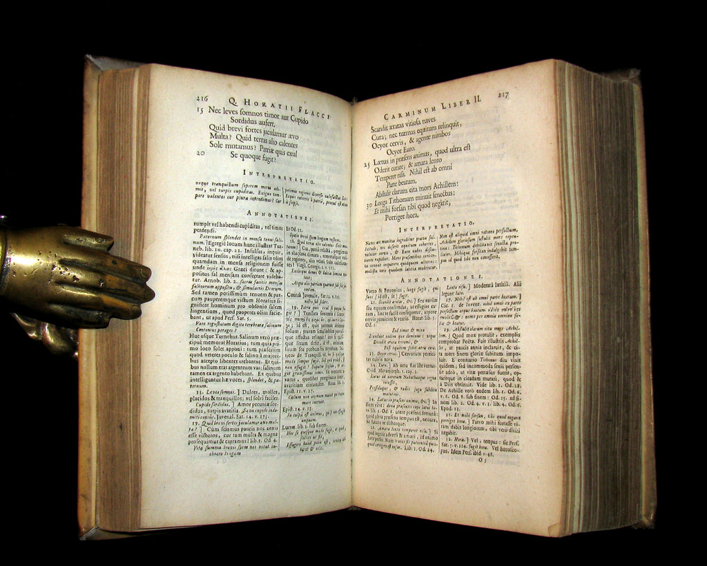 1695 Rare Latin Vellum Book - Complete Works of HORACE - Q. Horatii Fl ...