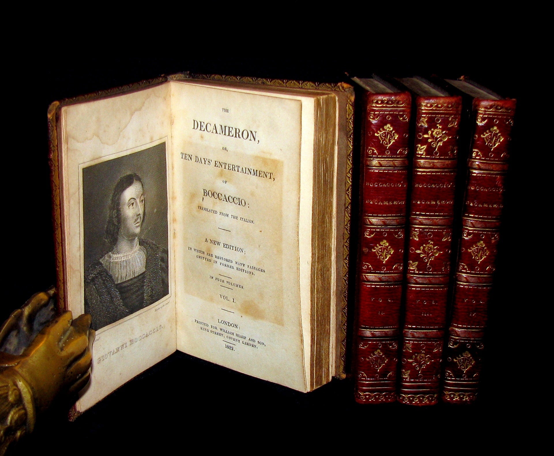 1822 Rare Book set - The Decameron, or, Ten Days' Entertainment of Boc ...