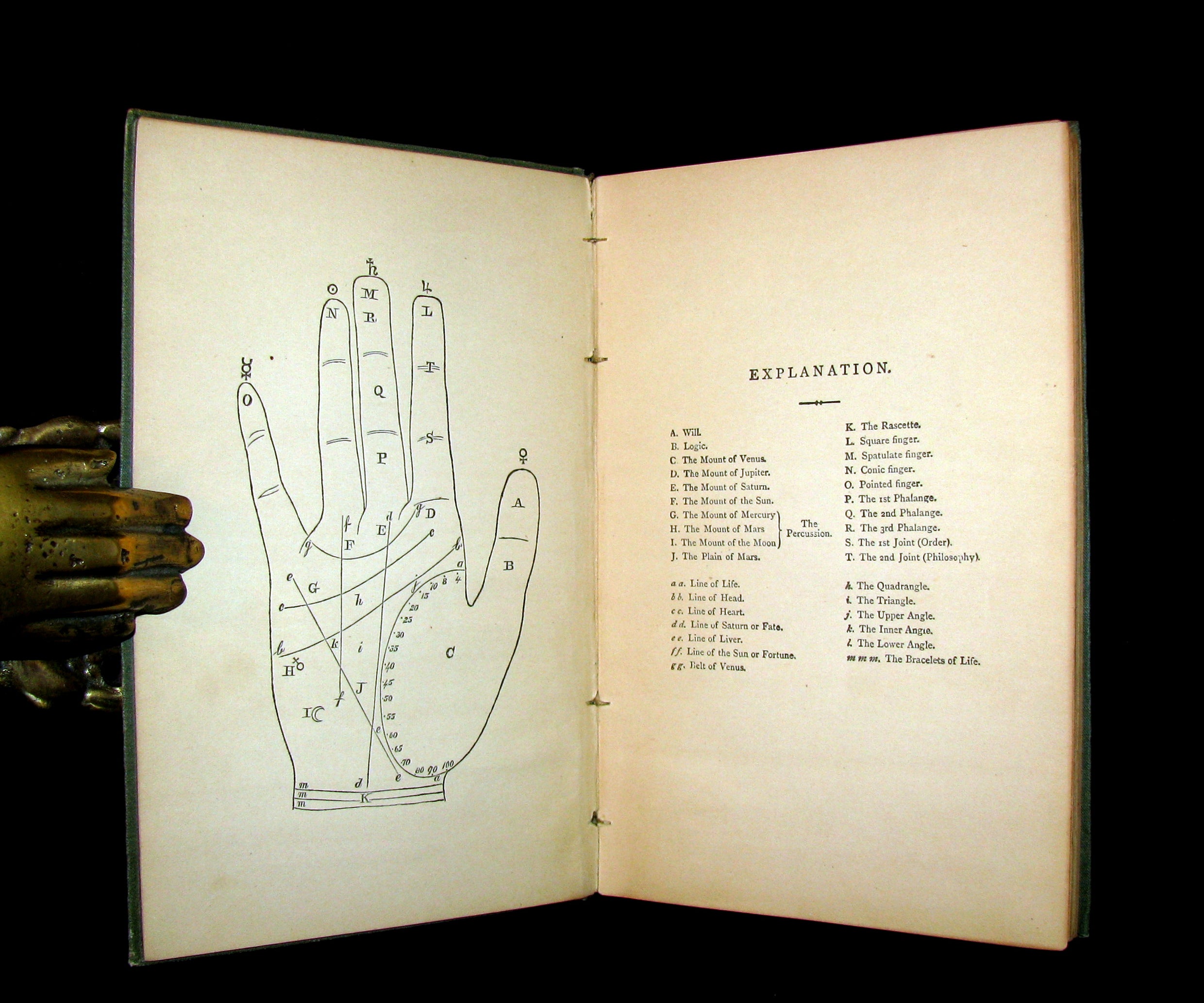1890 Scarce PALMISTRY Book - The Language of the Hand -The Art of ...
