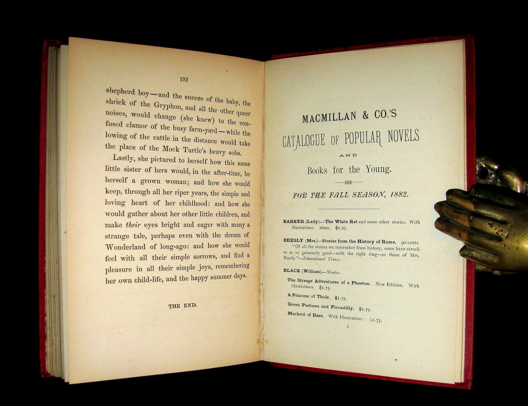 1882 Rare Victorian Book - Alice's Adventures in Wonderland by Lewis ...