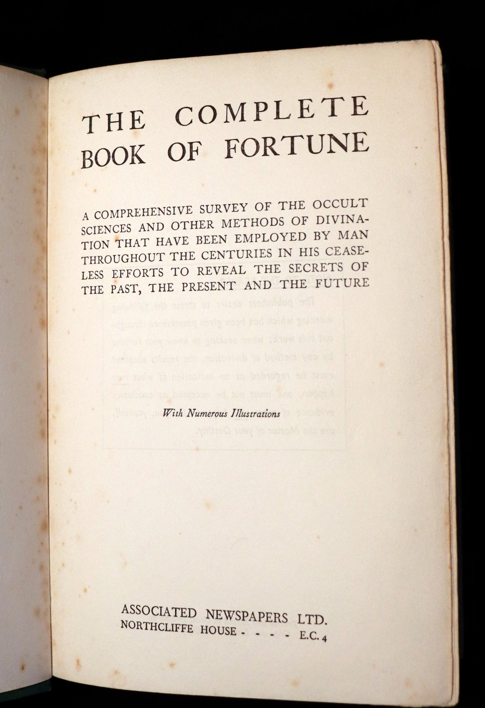 1930 Scarce Book - The Complete Book of Fortune A Comprehensive Survey ...