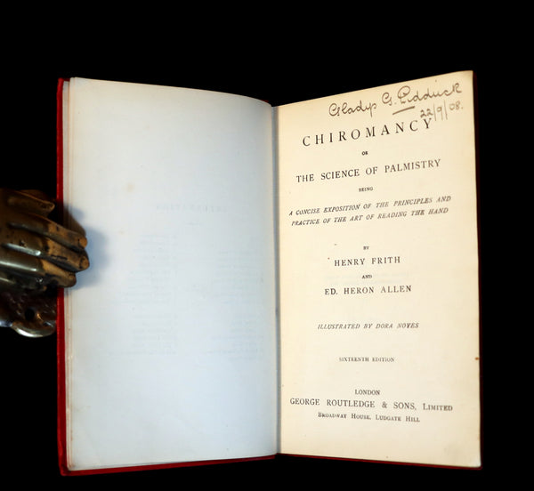 1900 Scarce CHIROMANCY & Chirognomy Book - The Science of Palmistry by ...