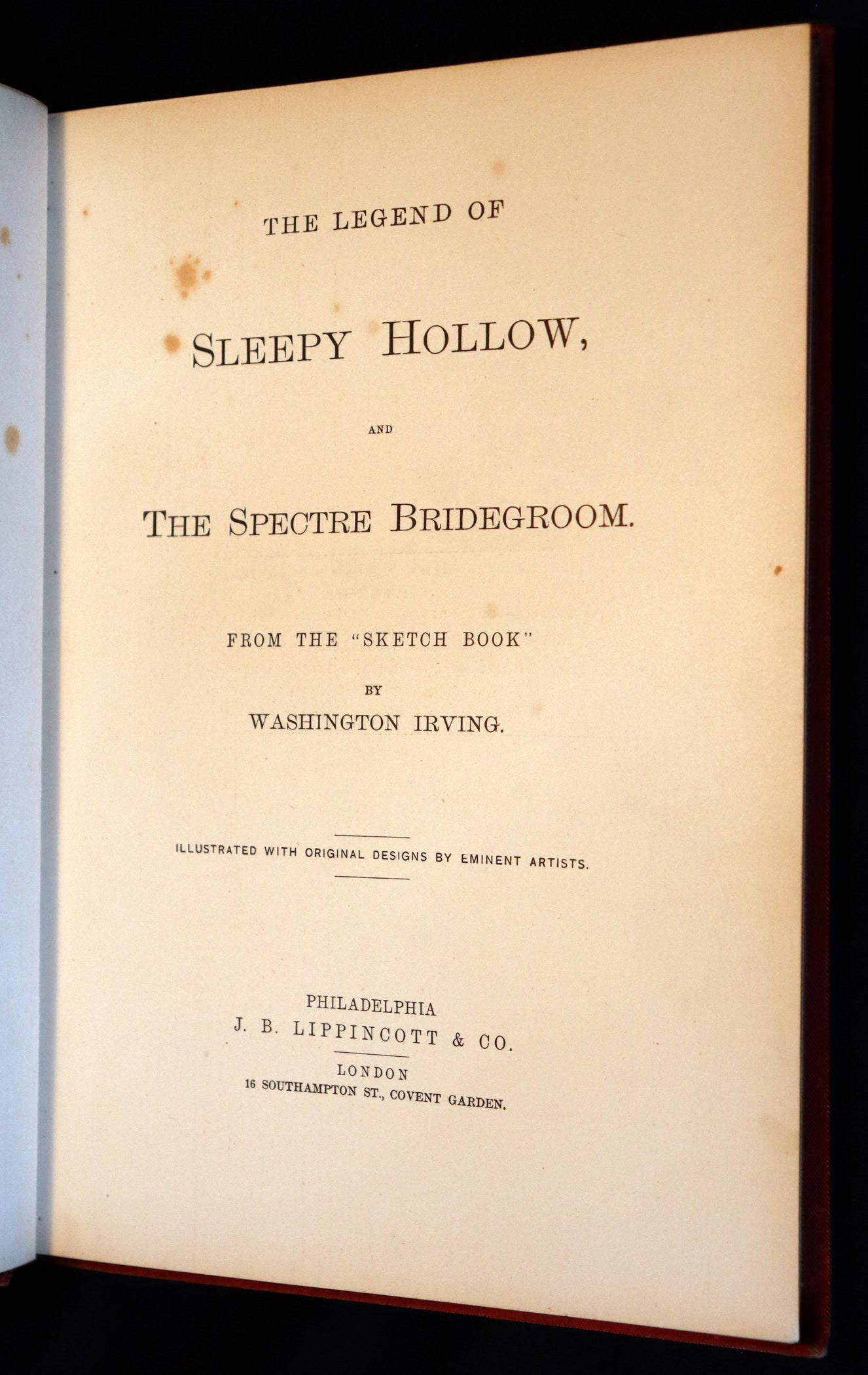 1875 Scarce Book - The Legend of Sleepy Hollow, and The Spectre ...
