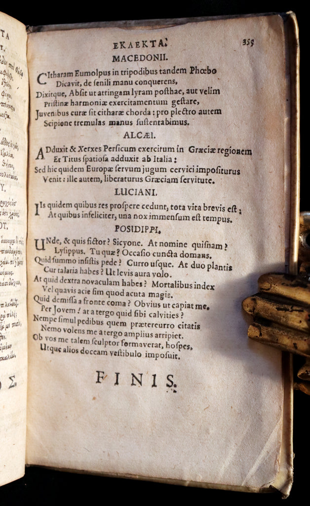 1692 Rare Greek Latin Vellum Book - Ancient GREEK Poets and Poems by J ...