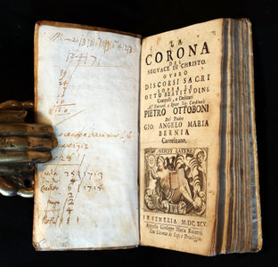 1695 Scarce Italian Vellum Book - The Crown of the Followers of Jesus ...