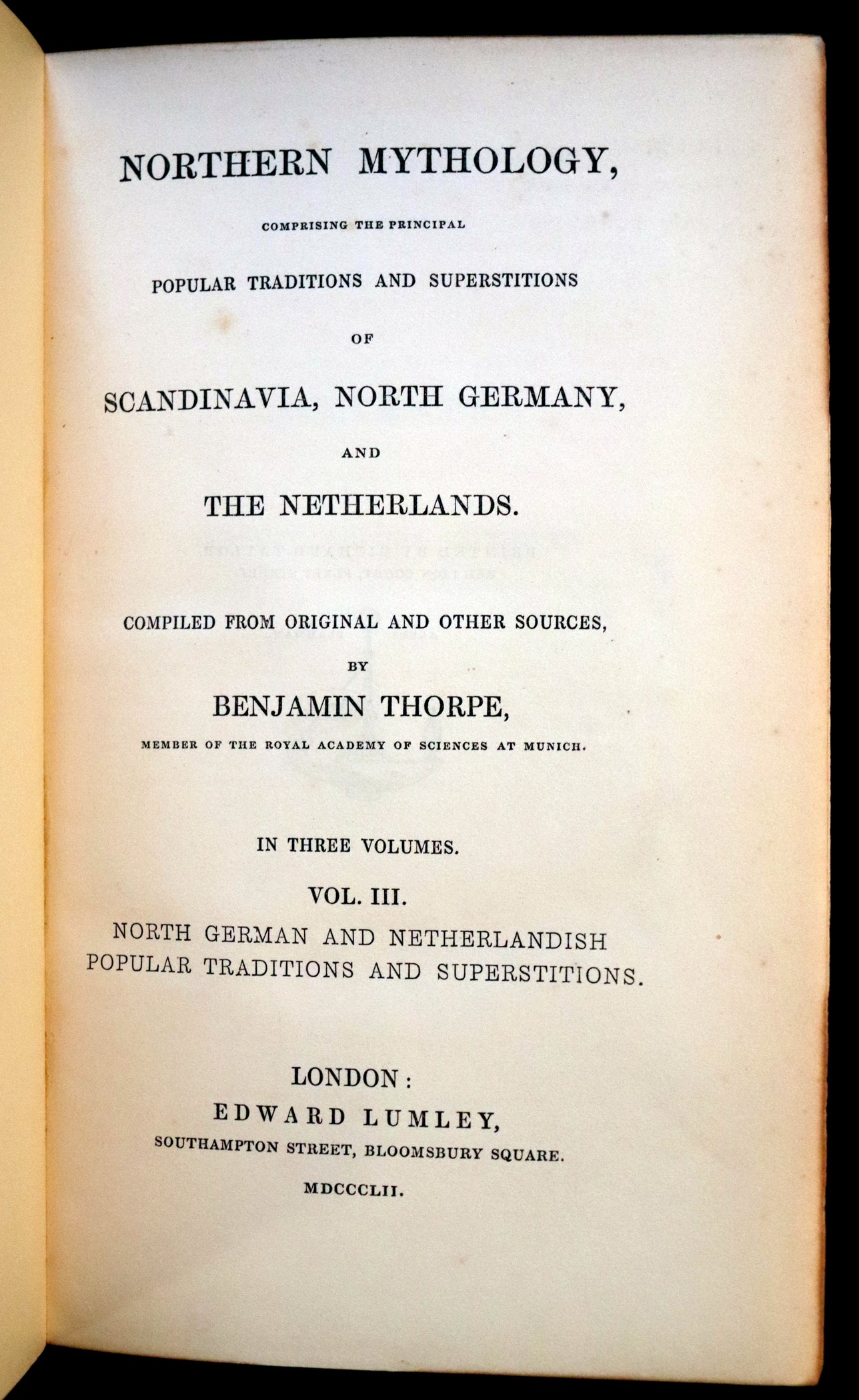 1851 Scarce First Edition set bound by Bayntun - Northern Mythology ...